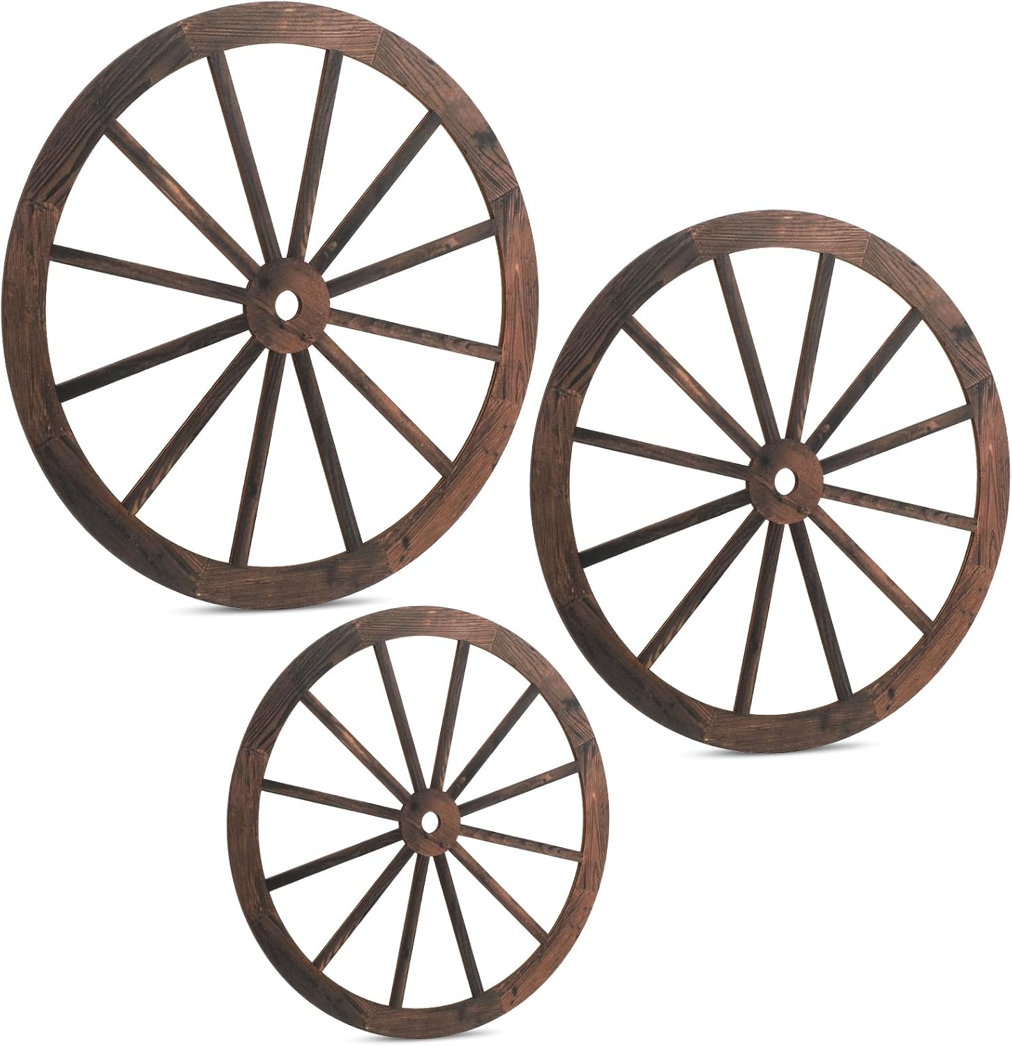 Amazon.com: Trinkrittey 3 Pcs Wagon Wheel Decor Wooden Western Cowboy ...