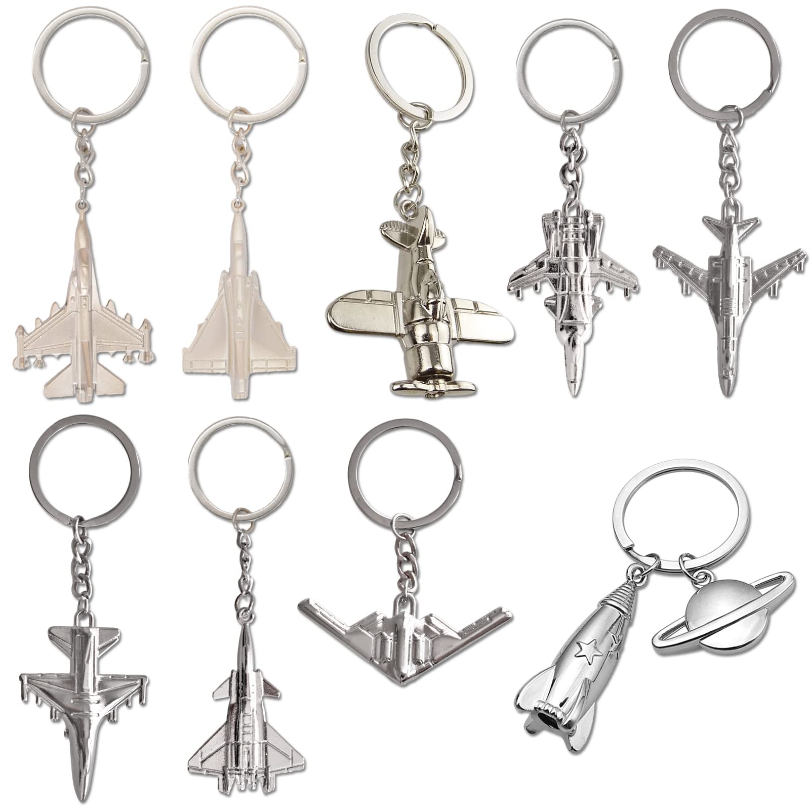 Amazon.com: 9pcs Airplane Keychain Set Spacecraft Aircraft Airliner ...