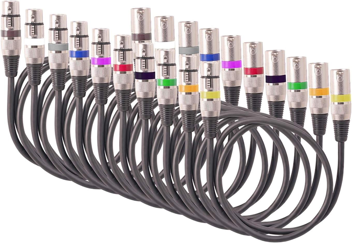 Amazon.com - Docooler XLR Cable, 10-Pack 1.5M XLR Cable Set Colorful ...