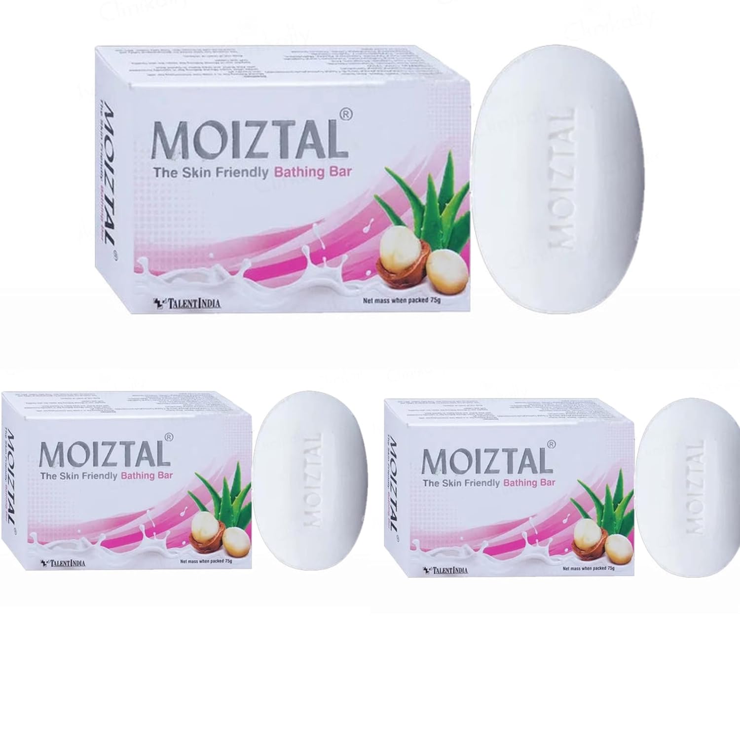 Buy Moiztal Bathing Bar 75gm Pack of - 3 Online at Low Prices in India ...