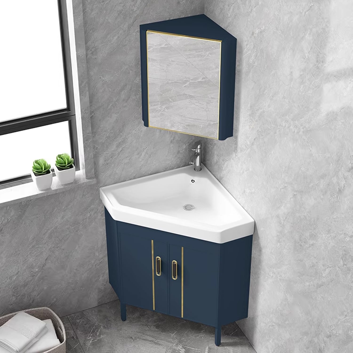 Corner Bathroom Sink And Cabinet Stufurhome Hampton Grey 27 Inch