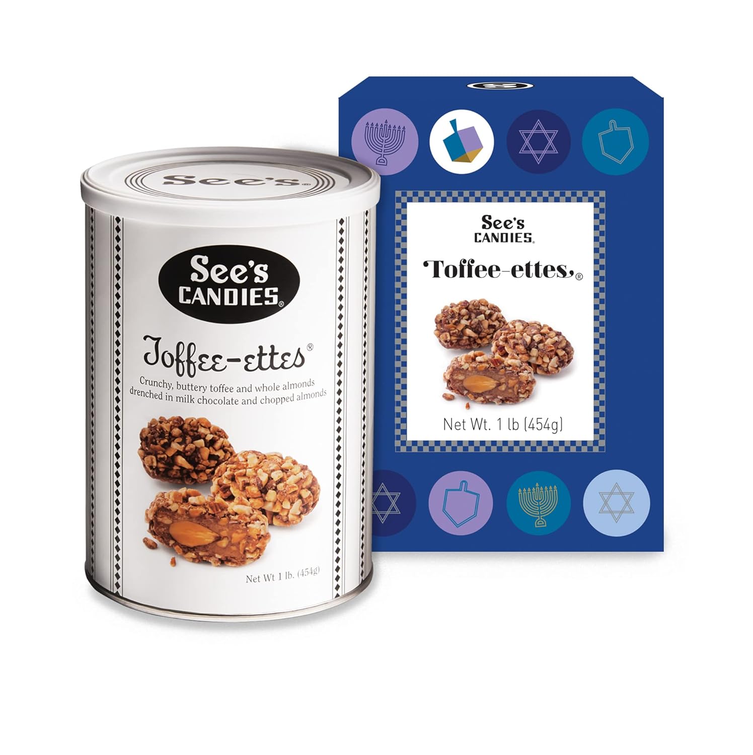 Amazon.com : See's Candies 1 lb Hanukkah Toffee-ettes® : Grocery ...