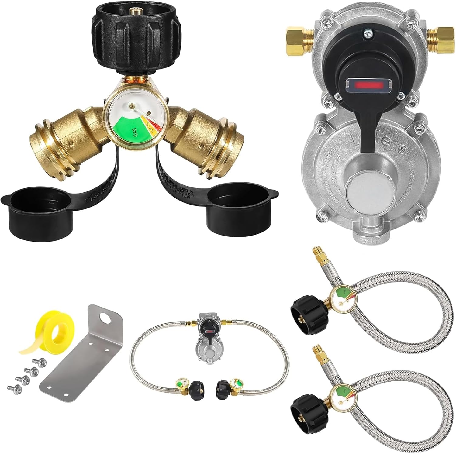 Amazon.com : Detoypapa RV Propane Regulator Kit and Y Splitter Adapter ...