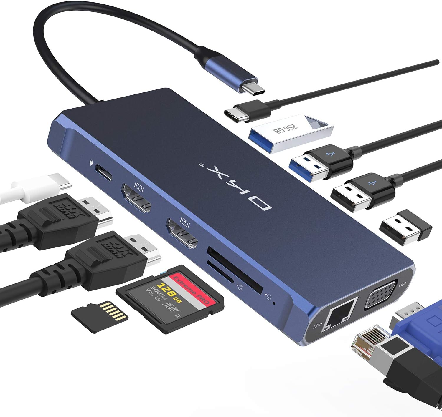 Amazon.com: Docking Station, USB C Docking Station, OKX USB C Hub ...