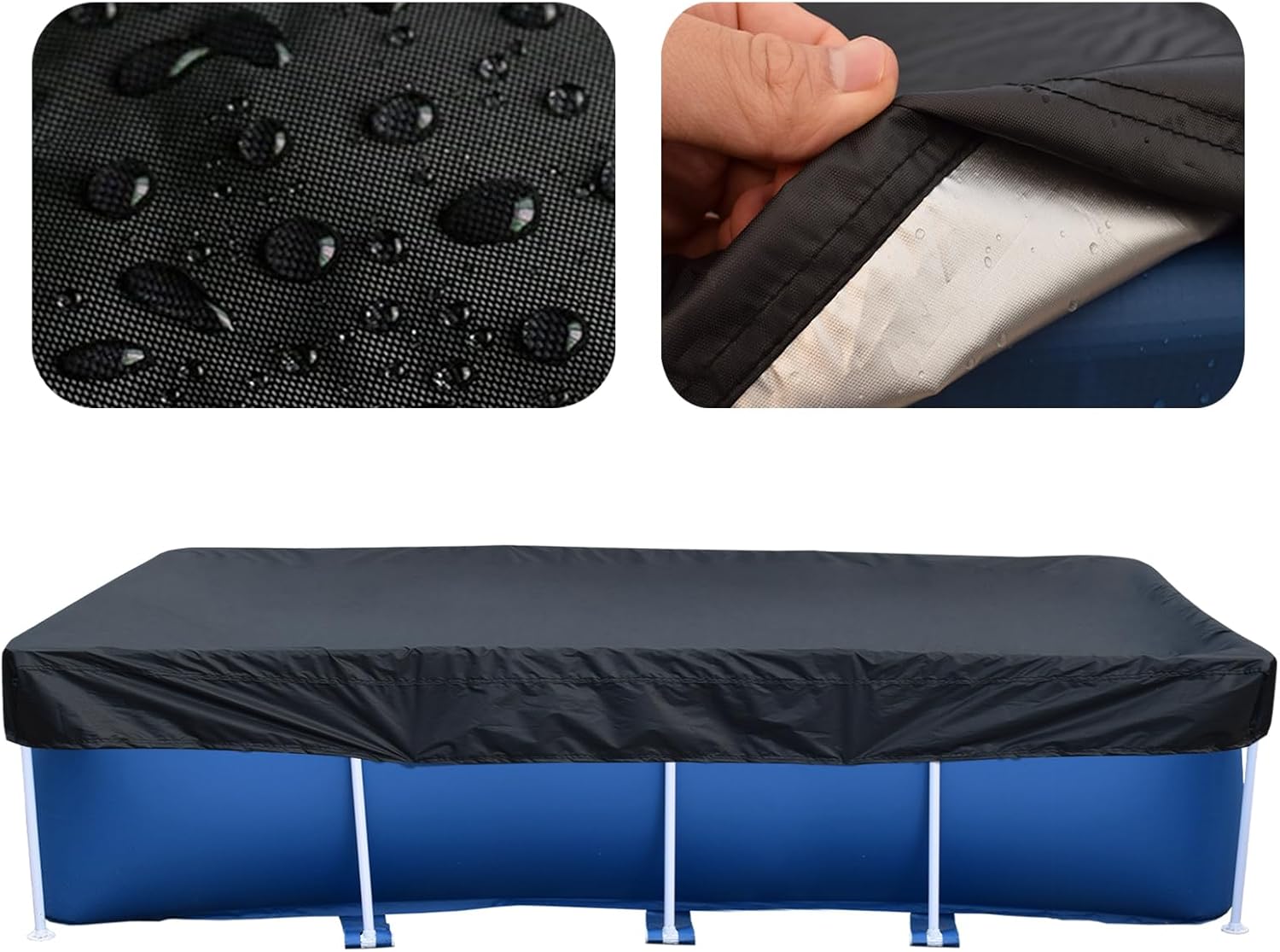 Amazon.com : 13 x 7 FT Rectangle Pool Cover, 400 * 211CM Rectangle Pool ...