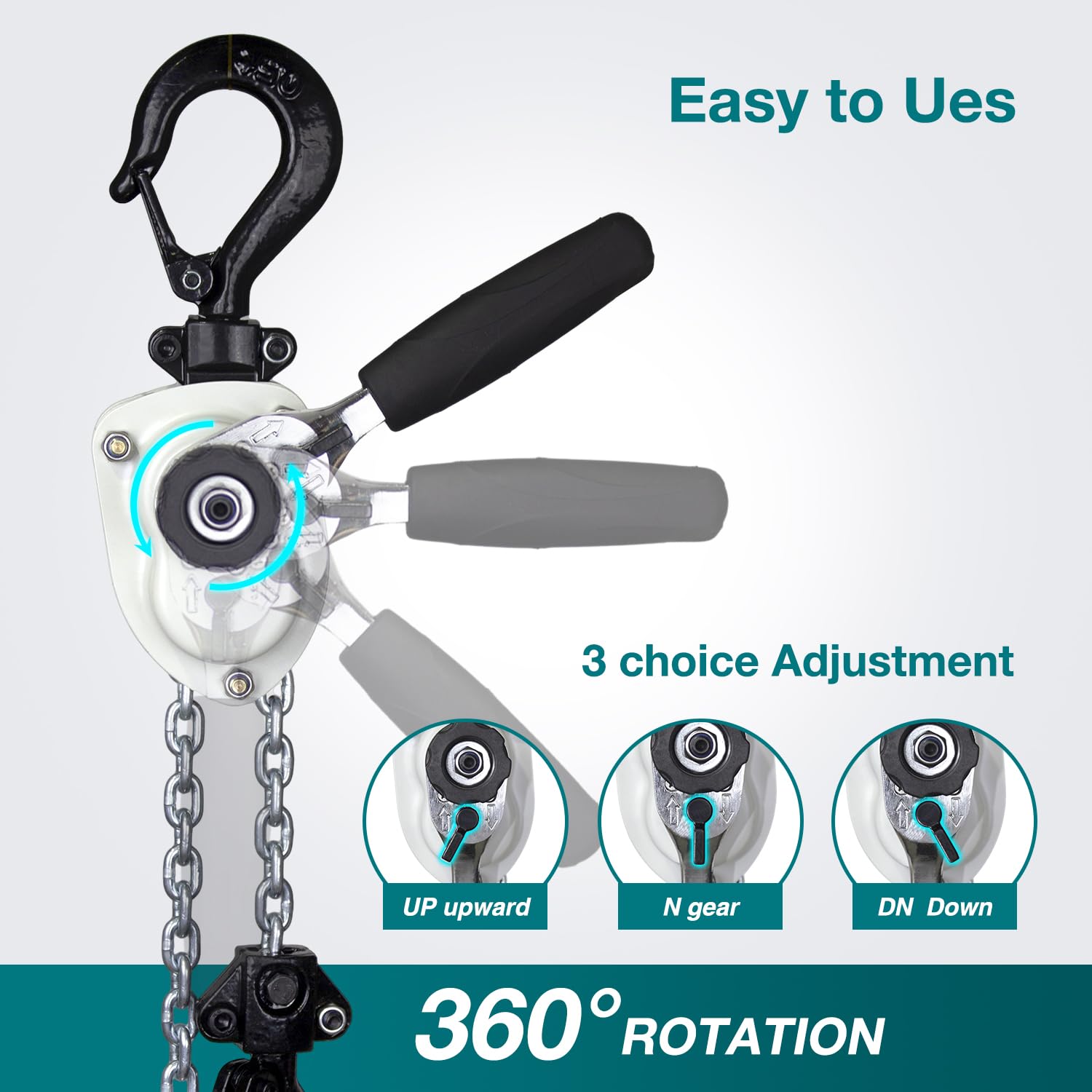 Snapklik.com : Mini Chain Hoist 1100lb Manual Lever Hoist 1/2 Ton Mini ...
