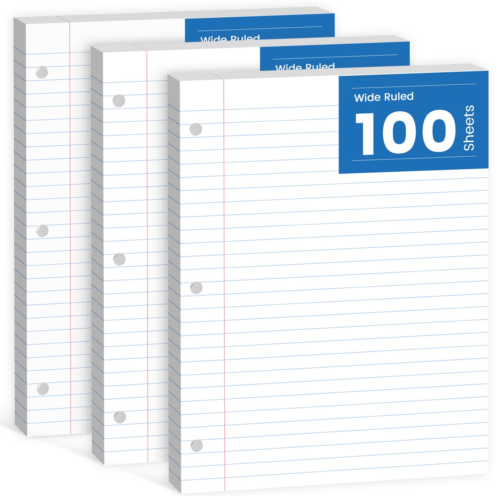 Snapklik.com : Loose Leaf Paper, 300 Sheets Filler Notebook Paper, 3 ...
