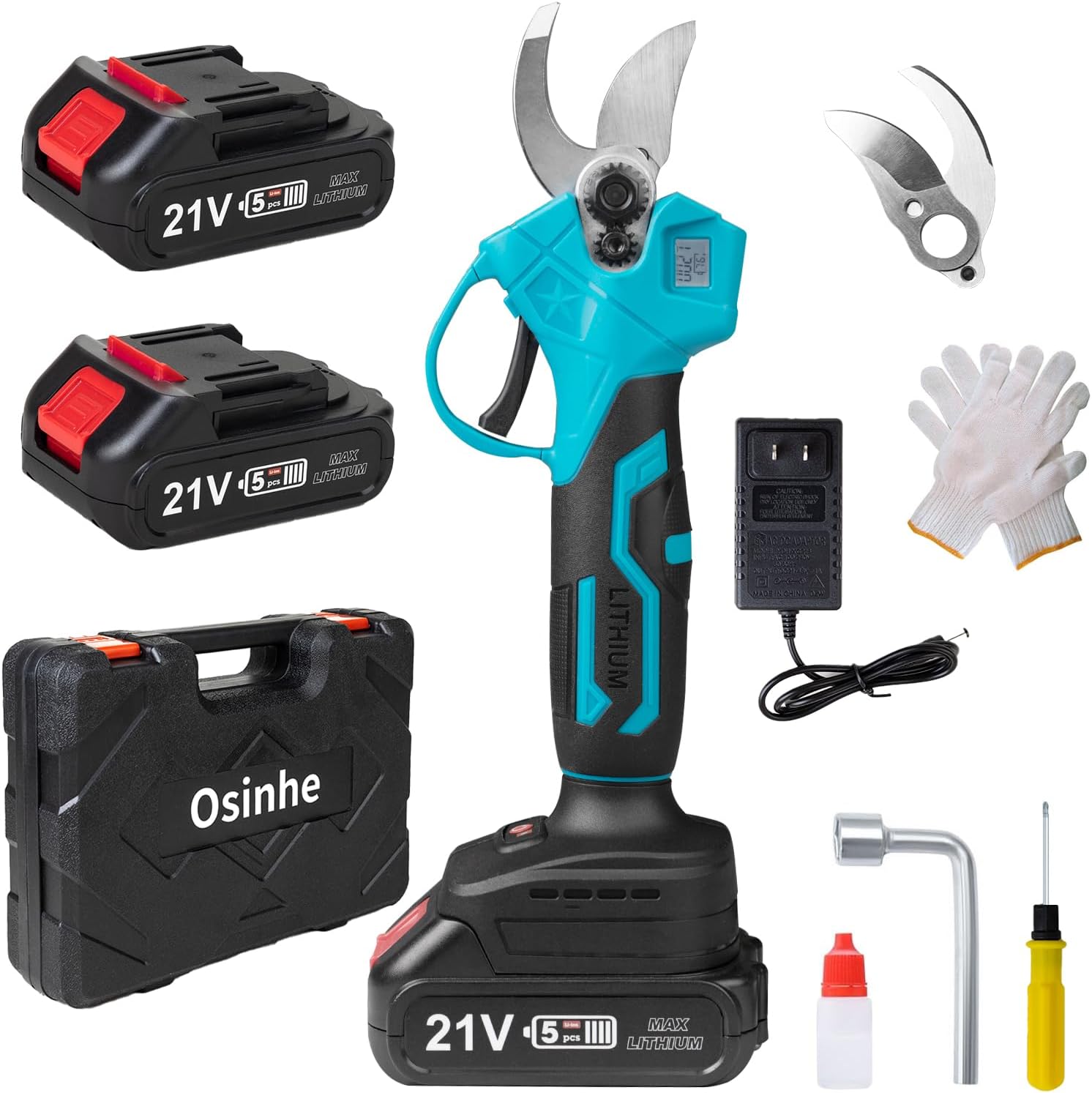 Amazon.com: Electric Pruning Shears, Upgraded LCD Display & 2pcs 21V ...