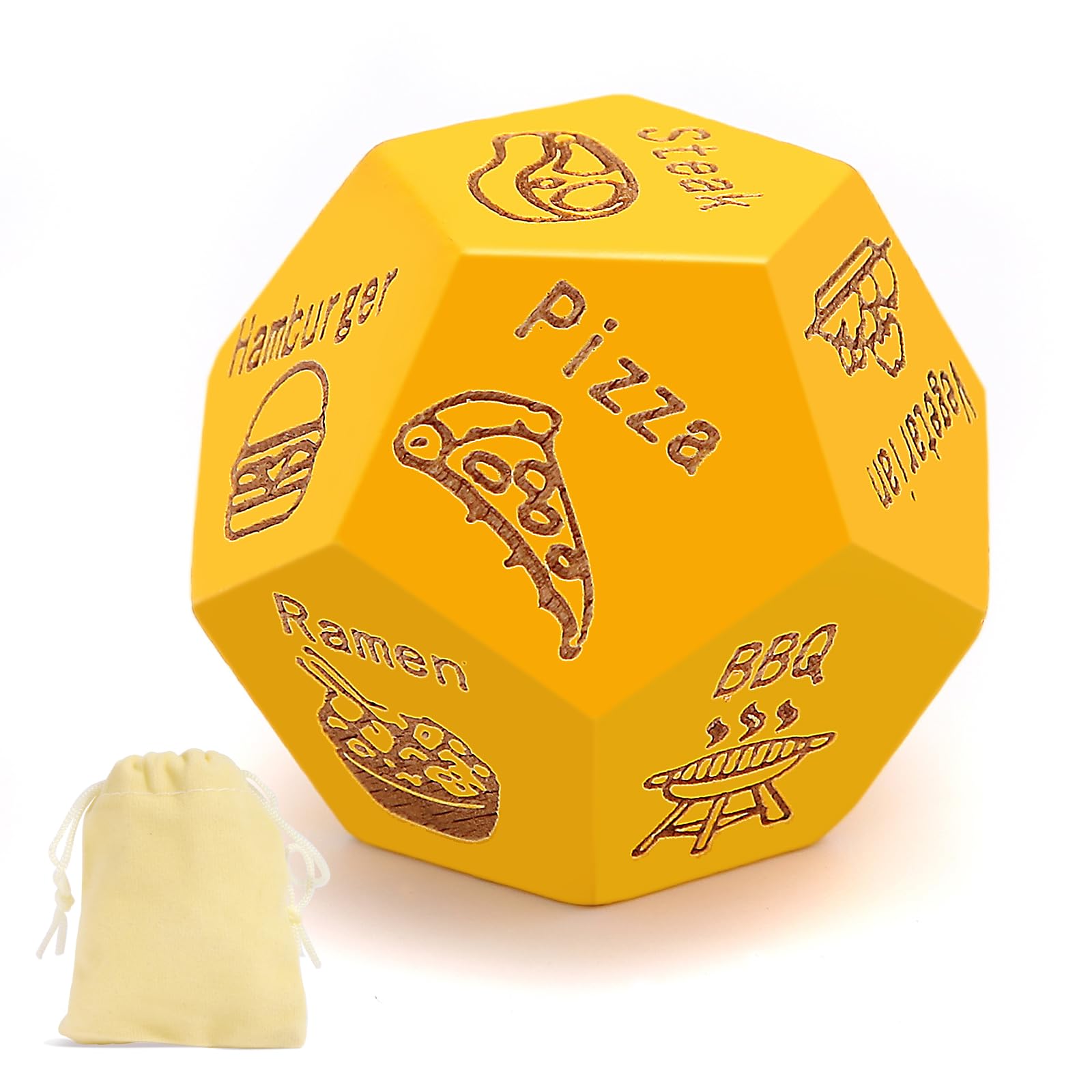 Amazon.com: 12 Sided Wood Food Dice for Her Him Gift, Date Night Dinner ...