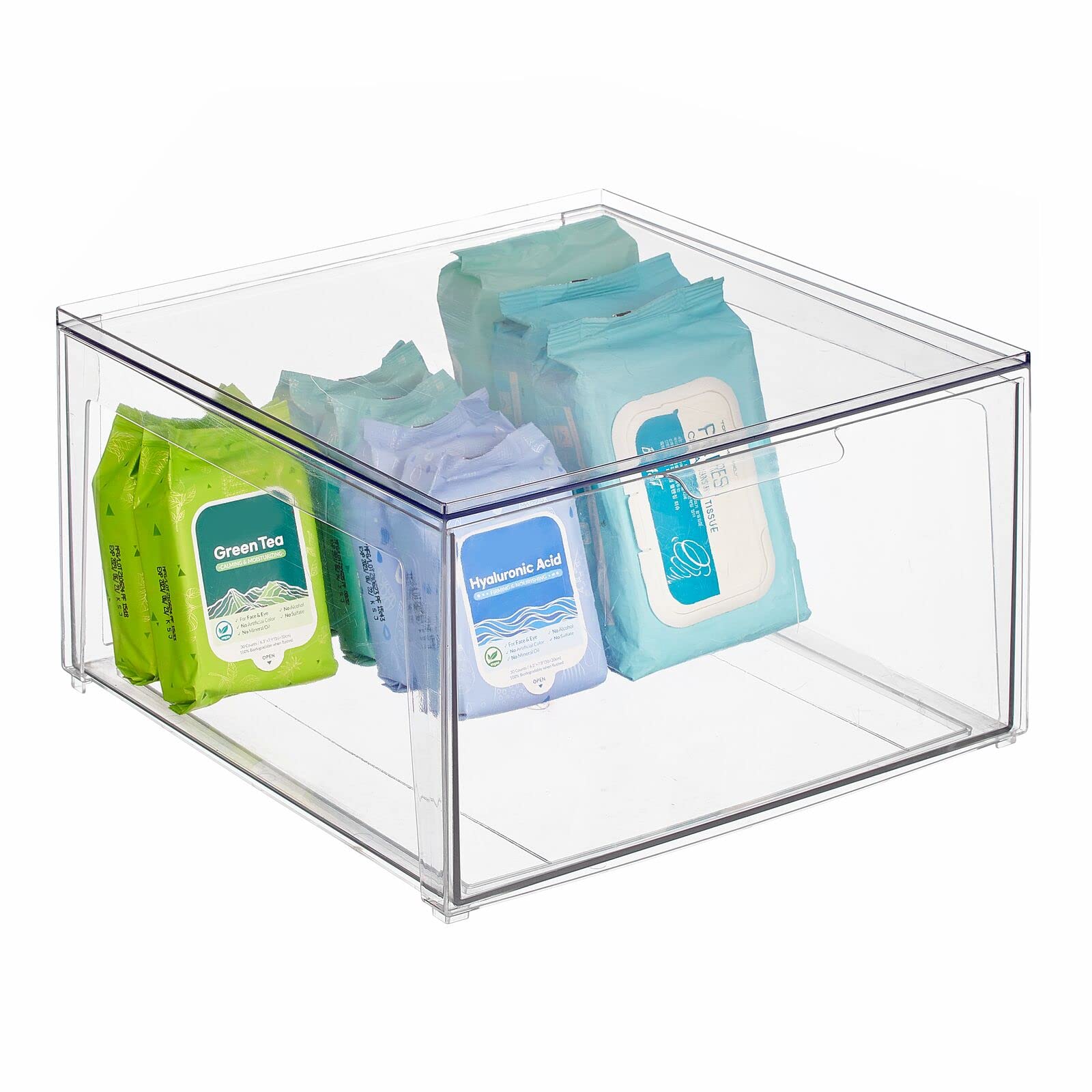 mDesign Plastic Stackable Bathroom Storage Organizer Bin Containers ...