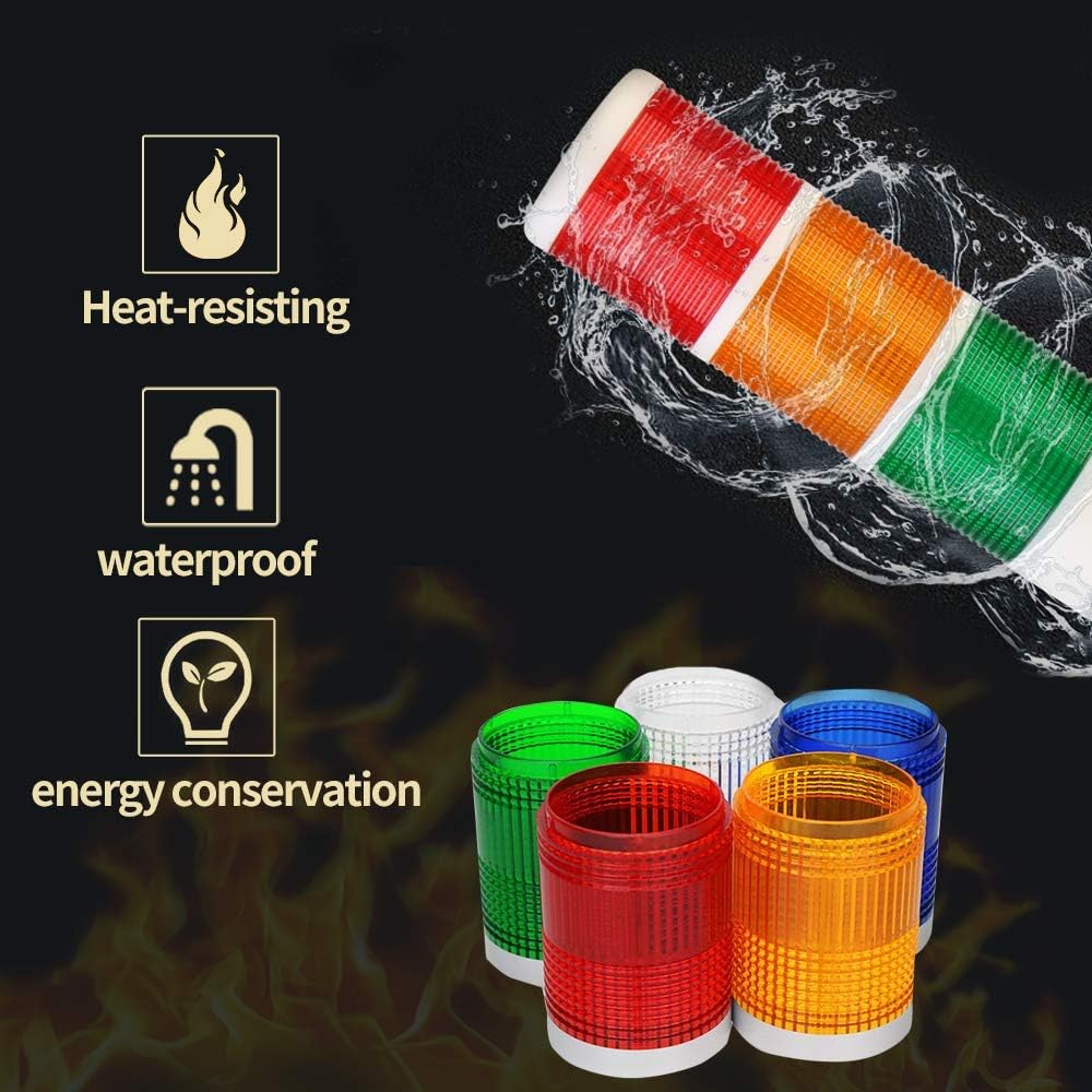 YJINGRUI LED Industrial Signal Tower Light with Buzzer for CNC Machines ...