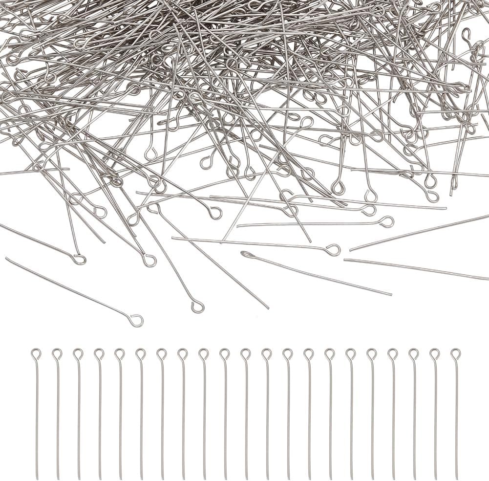 Amazon.com: UNICRAFTALE 1000pcs Stainless Steel Eye Pin, 0.6mm Pin ...