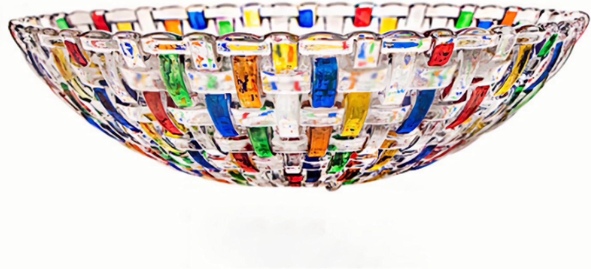 MAGCOLOR Hand Painted Colorful Woven Glass Crystal Salad & Fruit Bowl ...