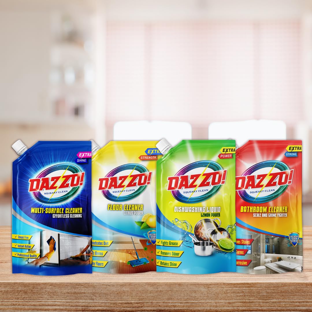 Dazzo! Squeaky Clean- Dishwash Liquid, Bathroom Cleaner, Floor Cleaner ...