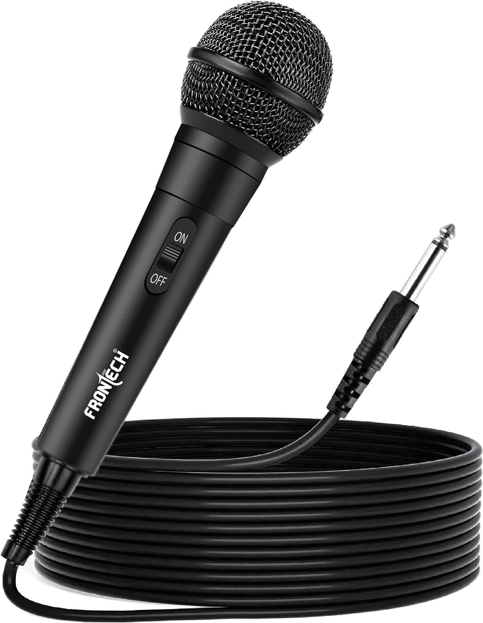 FRONTECH Dynamic Microphone with 3m Cable| 6.5mm Jack | On/Off Switch ...