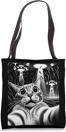 Amazon.com: Cat UFO Invasion | Funny Cat Meme Retro Alien Cat UFO ...