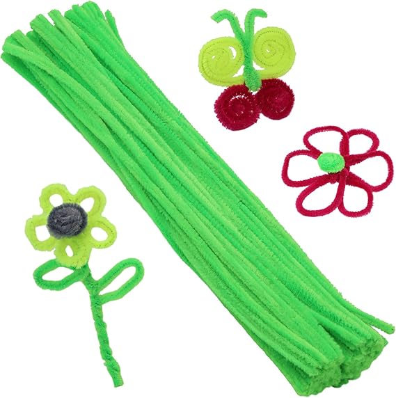 Amazon.com: Zlulary 100 Pieces Pipe Cleaners Chenille Stem, Solid Color ...