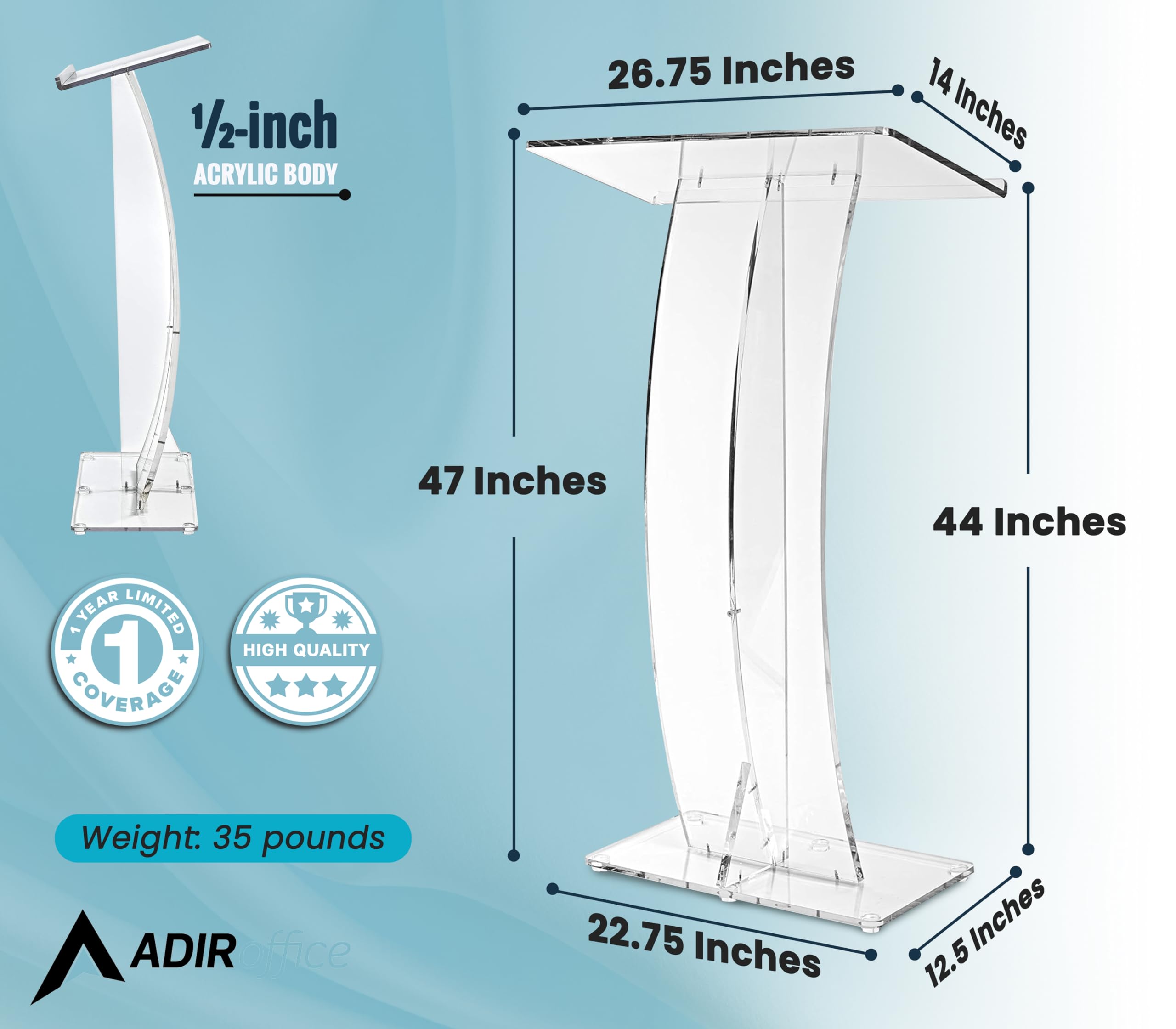 Snapklik.com : Clear Acrylic Podium, Ideal For Use As Pulpits For ...