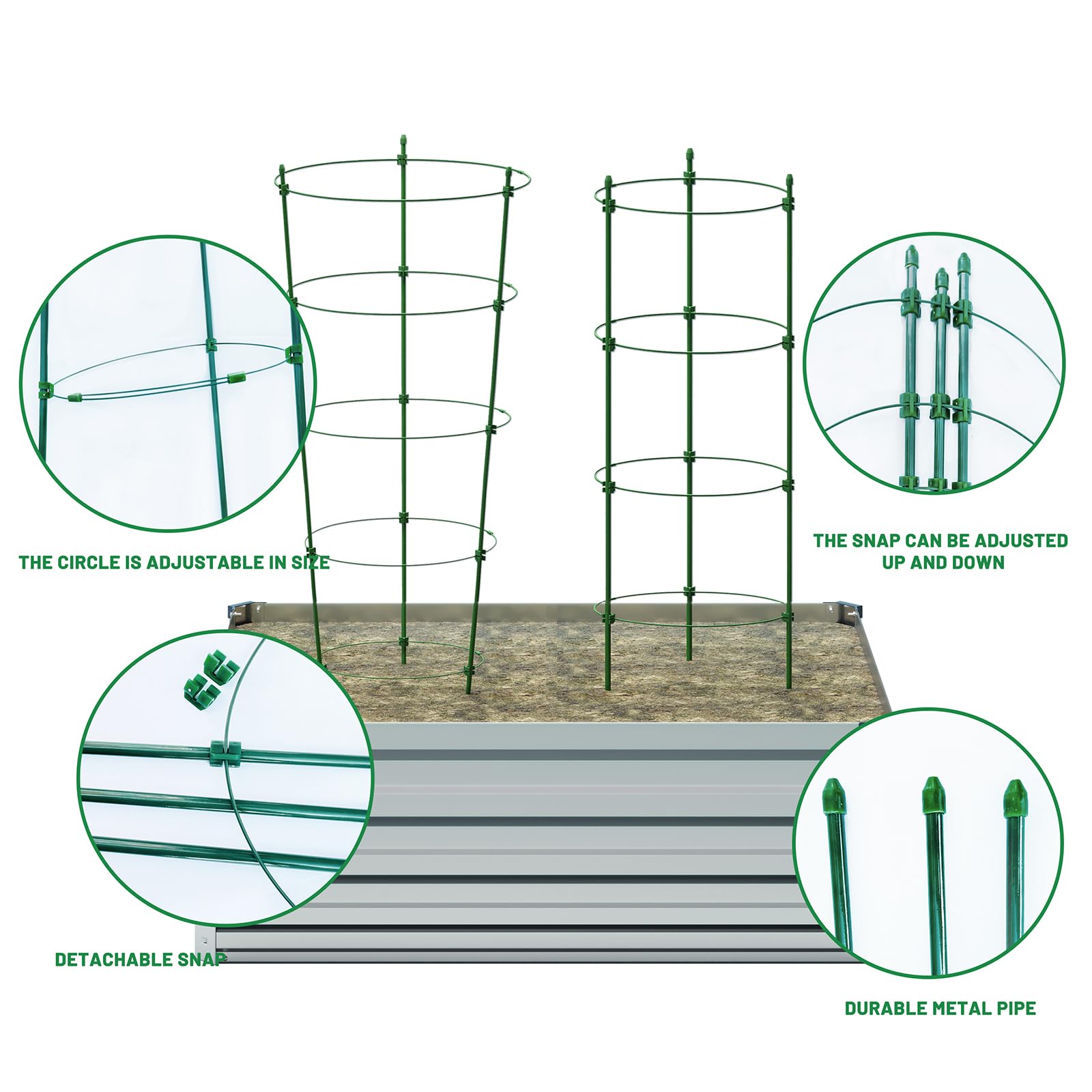 Snapklik.com : Meberam Adjustable Tomato Cage For Garden Large 47 ...