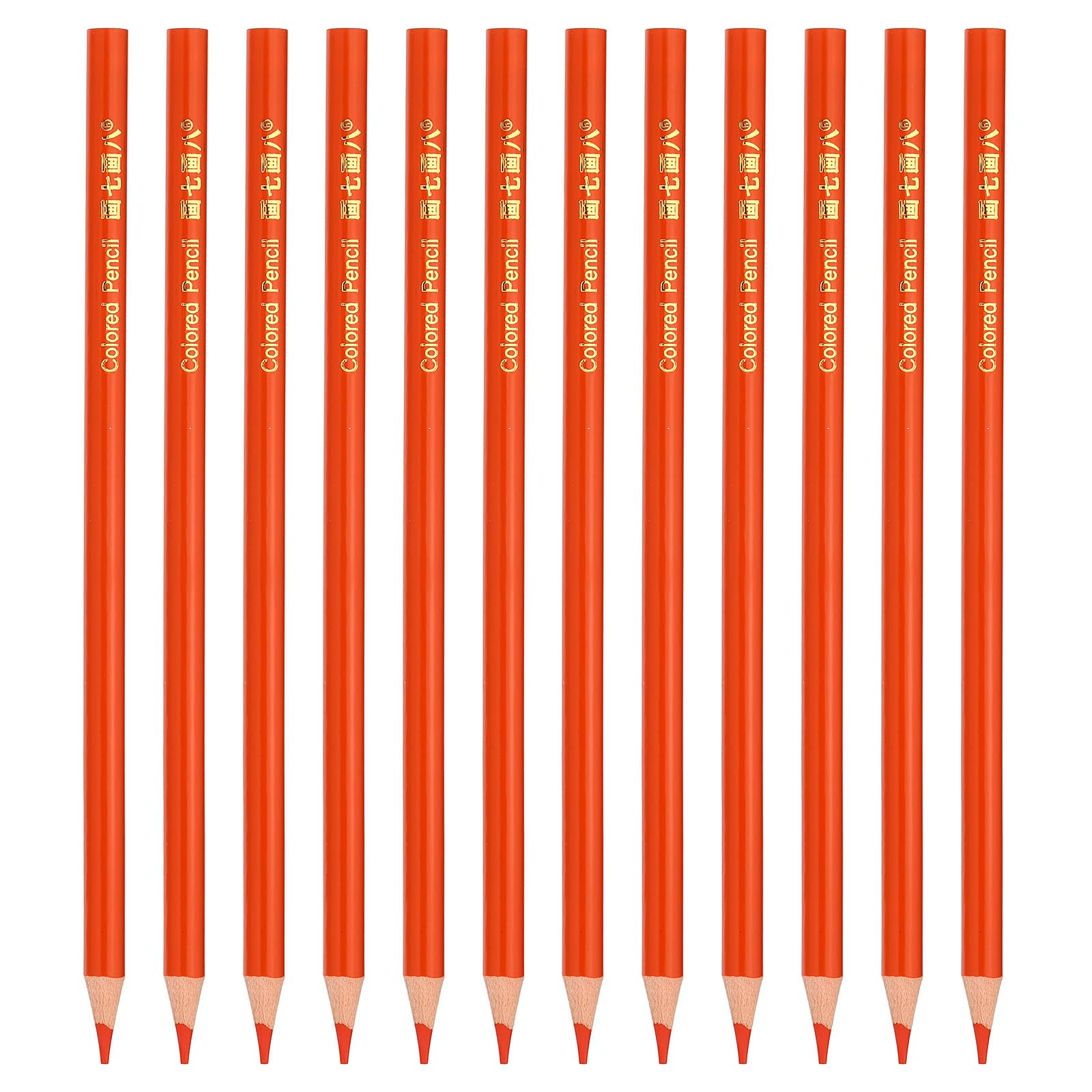 Snapklik.com : Orange Colored Pencils Set,12 Pcs Oil Color Pencils ...