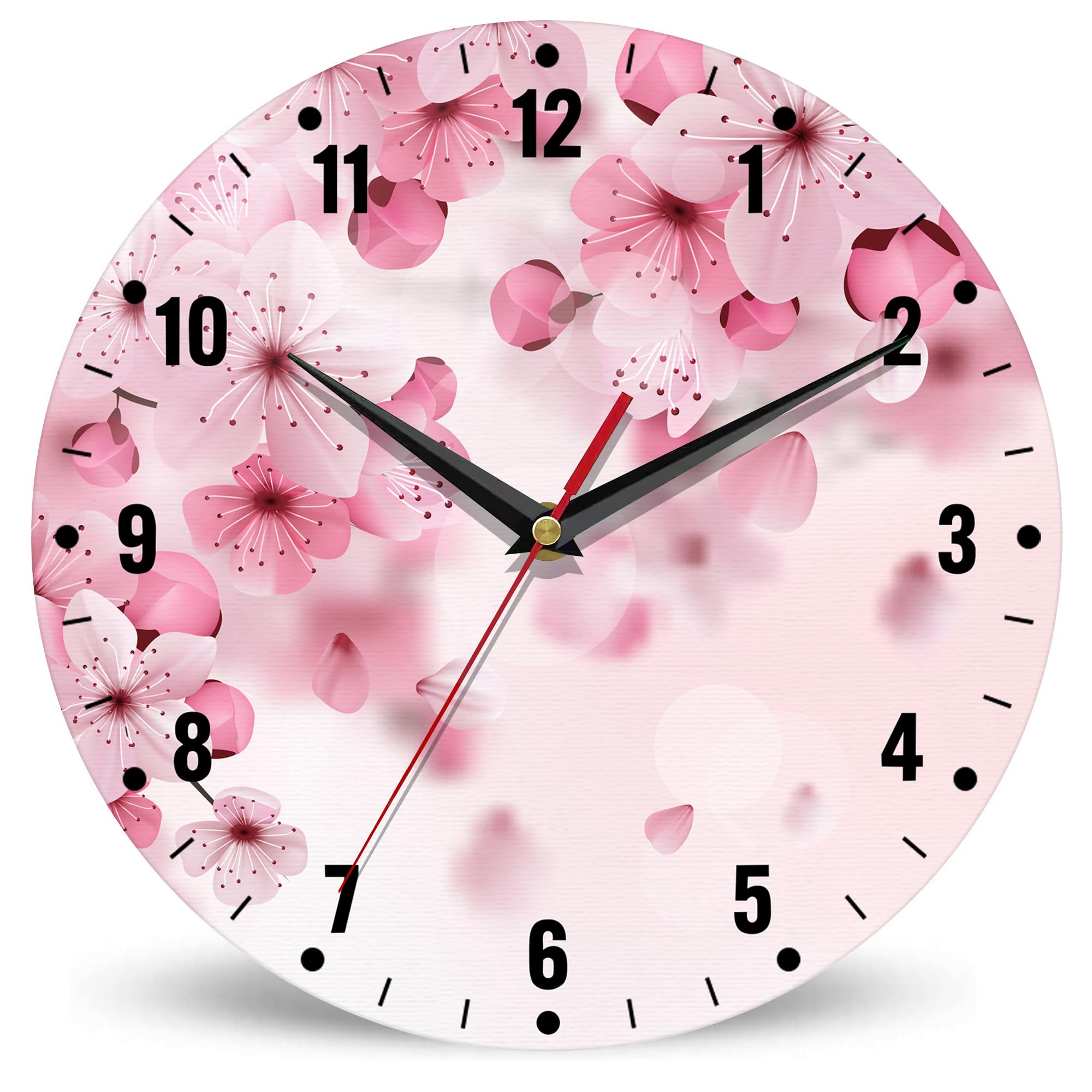 Amazon.com: SPUNKER Wall Clocks,Cherry Blossom Wall Clocks for Living ...