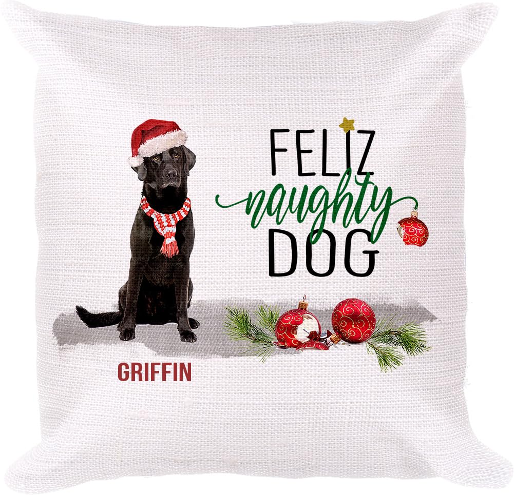 Amazon.com: Studio 9Thirty3 Black Lab Christmas Throw Pillow ...