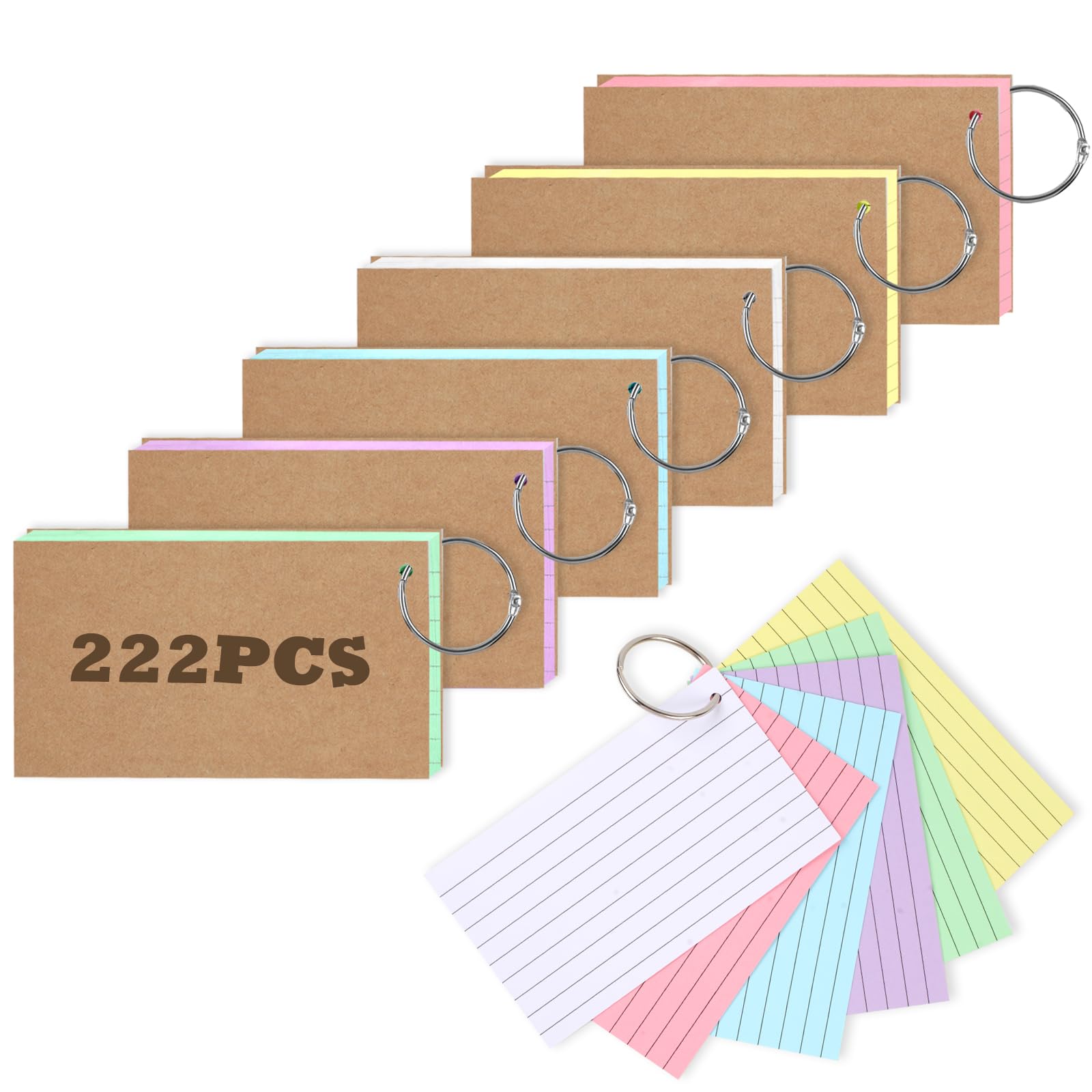Amazon.com : AZUREAL Flash Cards, 3x5 Inches Flashcards, Index Cards ...