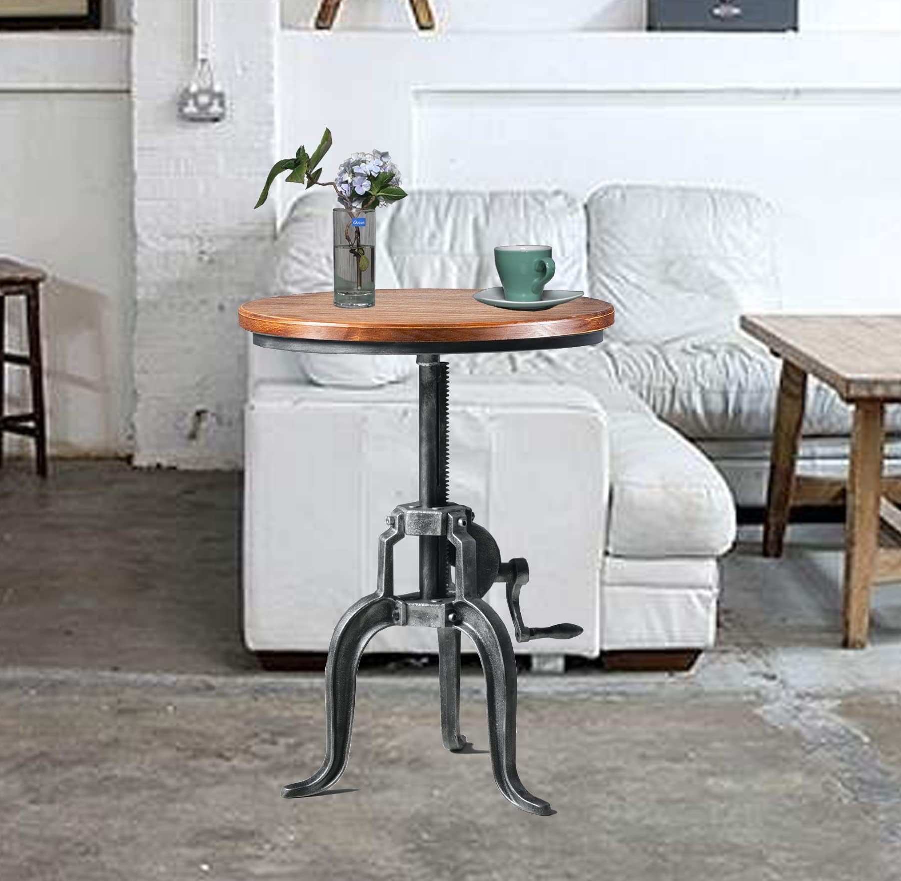 Amazon.com: Carolina Chair & Table Brook Adjustable Crank Round Accent ...