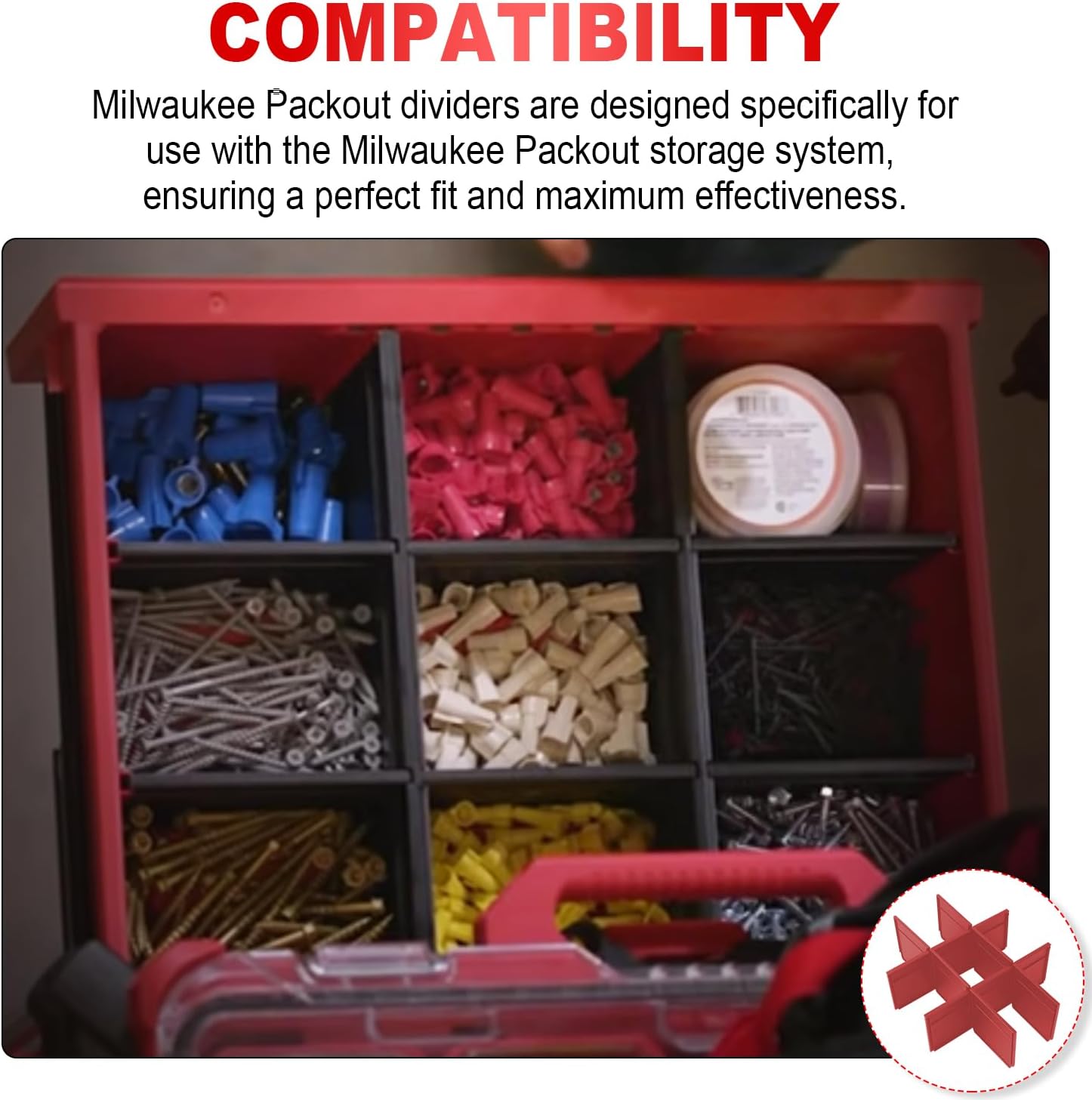 48-22-8472 Packout Drawer Dividers for Milwaukee Packout 2-Drawer Tool ...