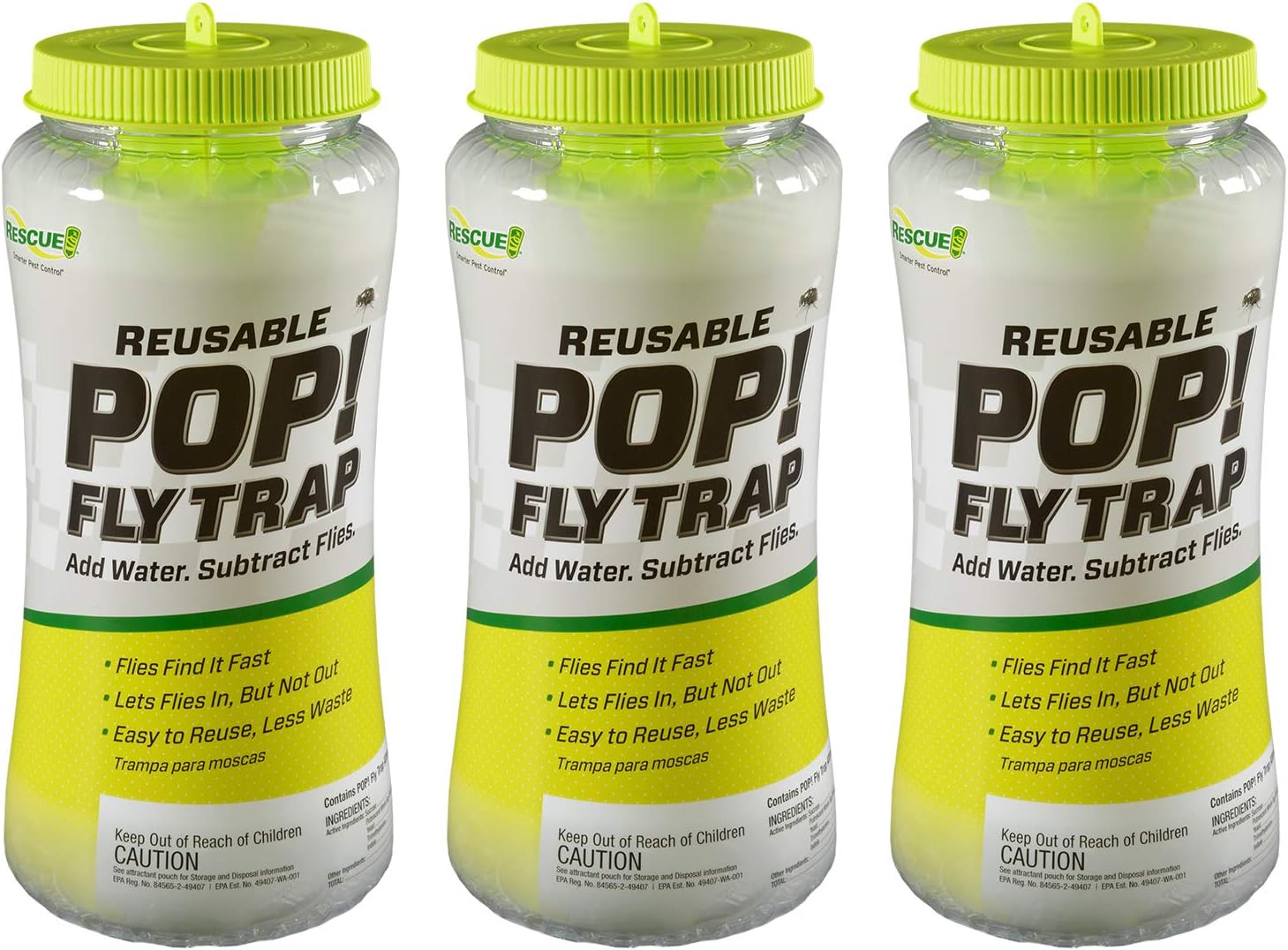 Amazon.com : RESCUE! POP! Fly Trap – Large Reusable Fly Trap for ...