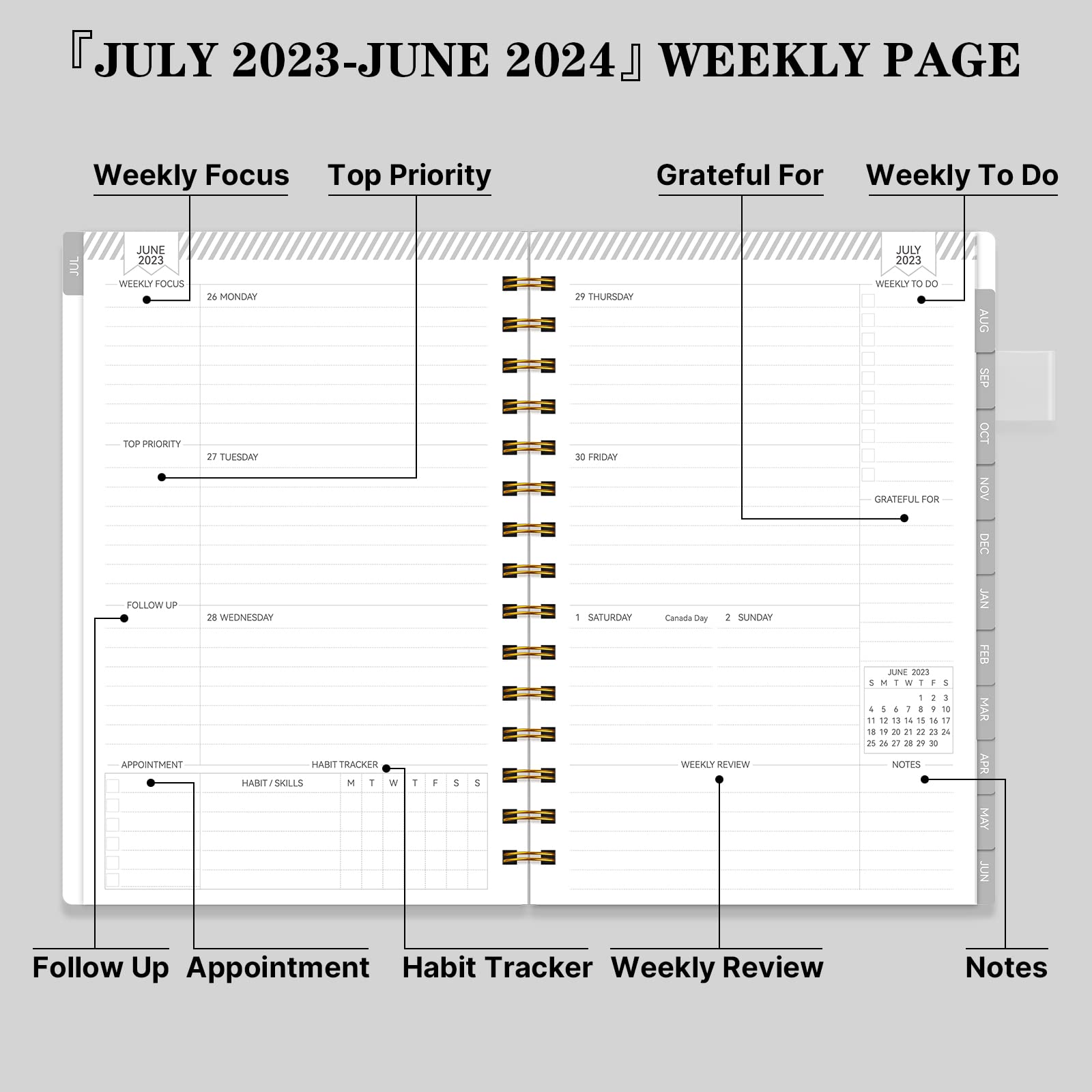 Snapklik.com : ALLGOD Academic Planner 2023-2024 Daily Weekly And ...