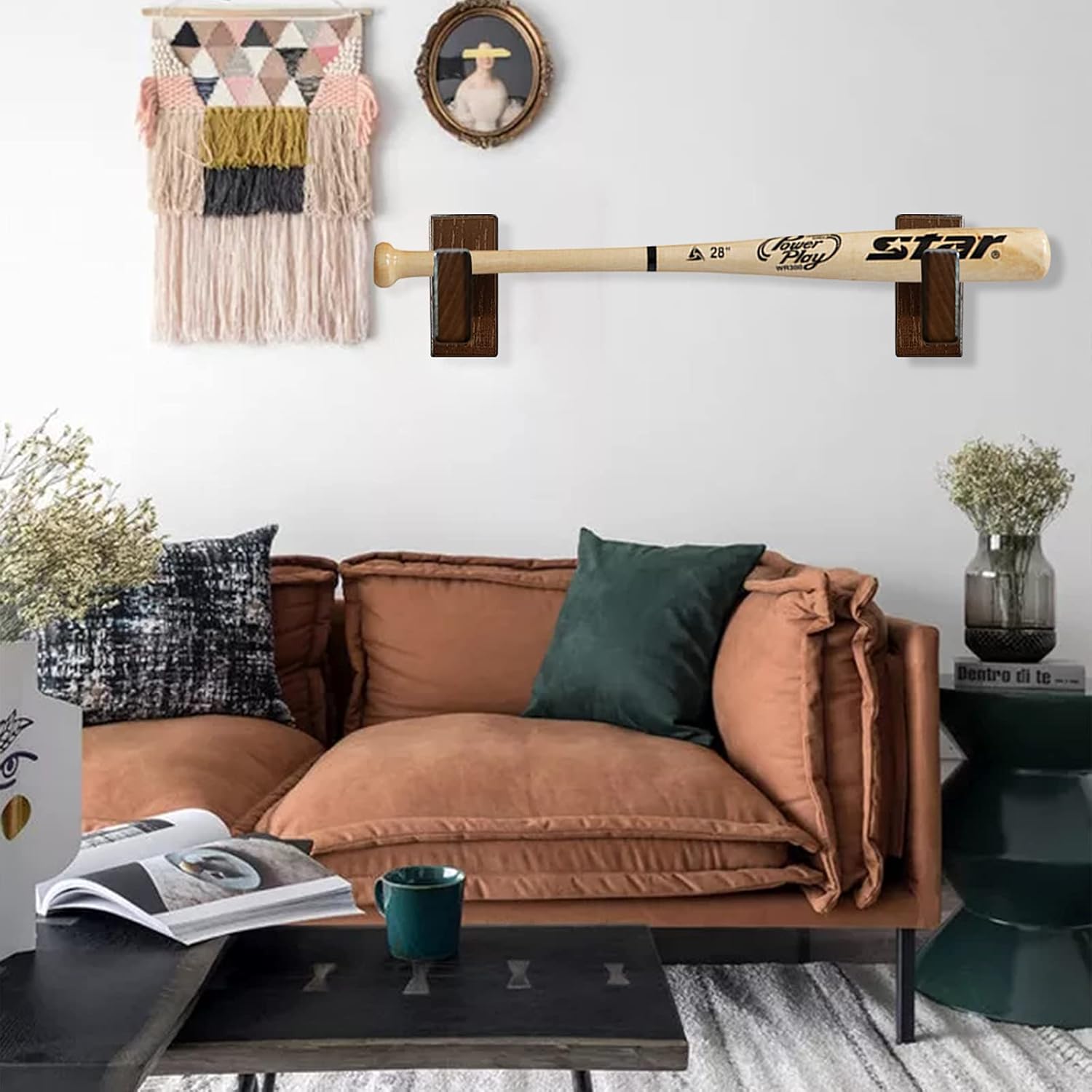 ”N/A” Baseball Bat Wall Mount, Baseball Bat Display Shelf Holder, add ...