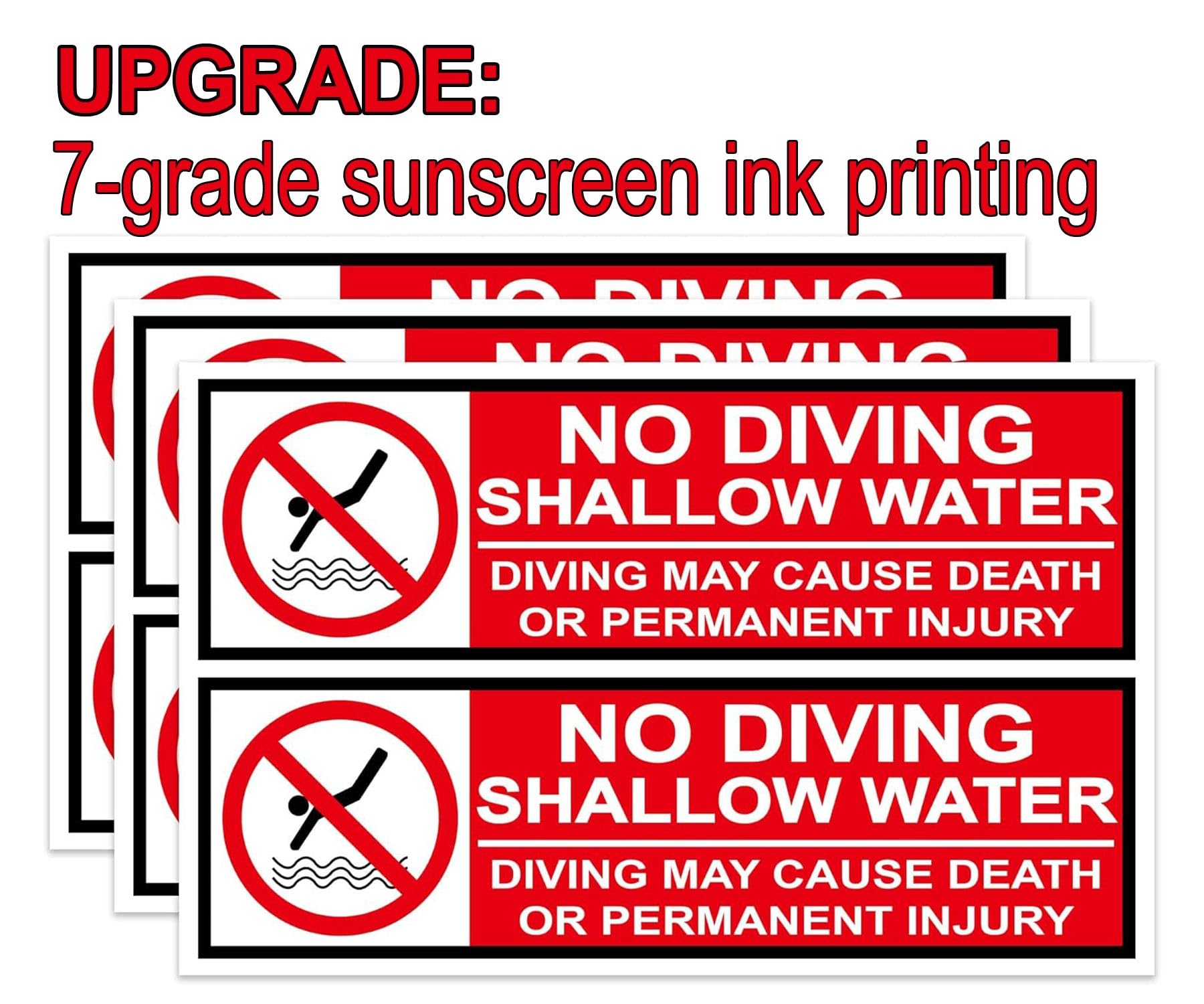 Swimming Pool Depth Indicators Pool Depth Marker Stickers (6-Pack) - No ...