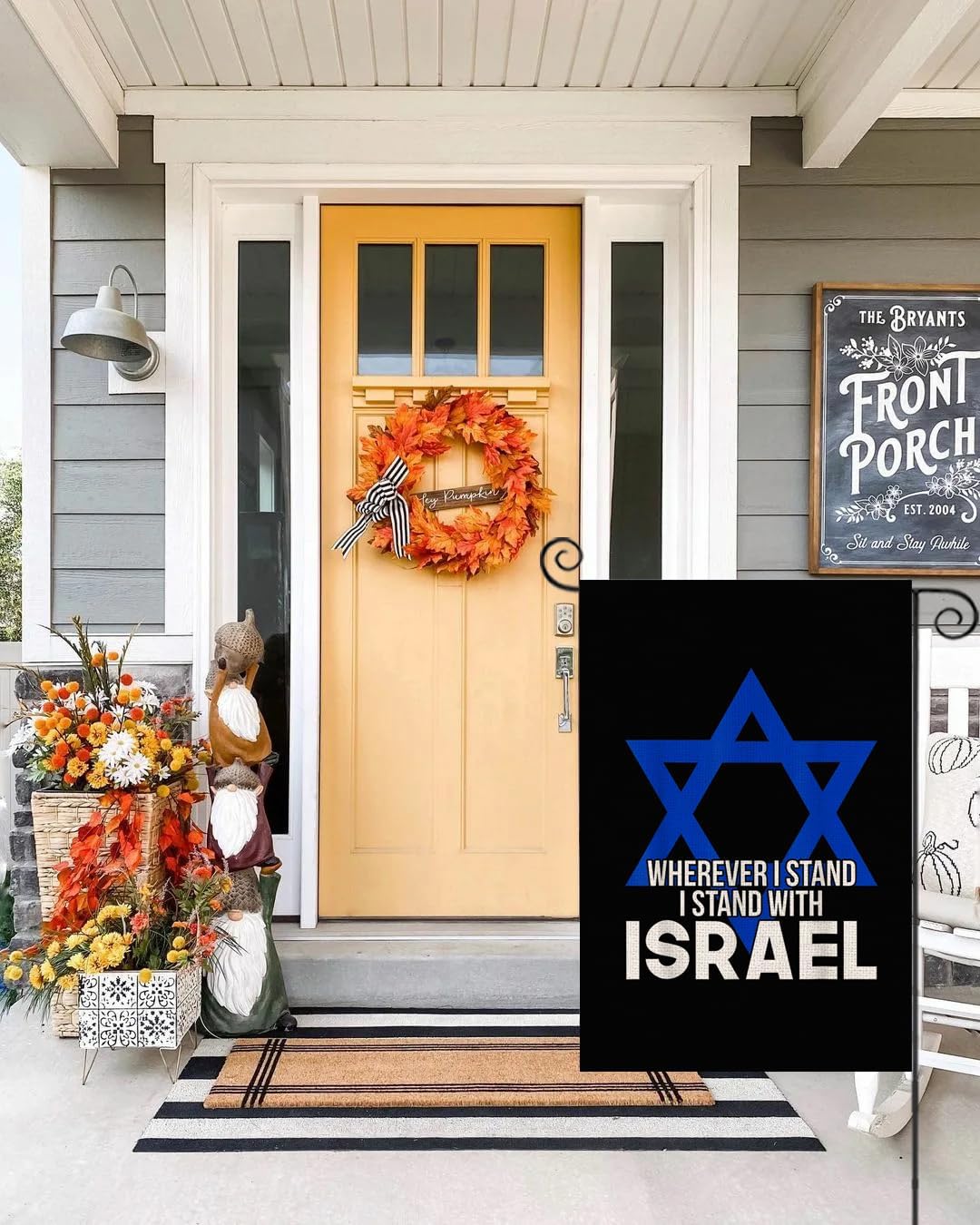Banderas de jardín con texto en inglés «We Stand with Israel for Israel ...