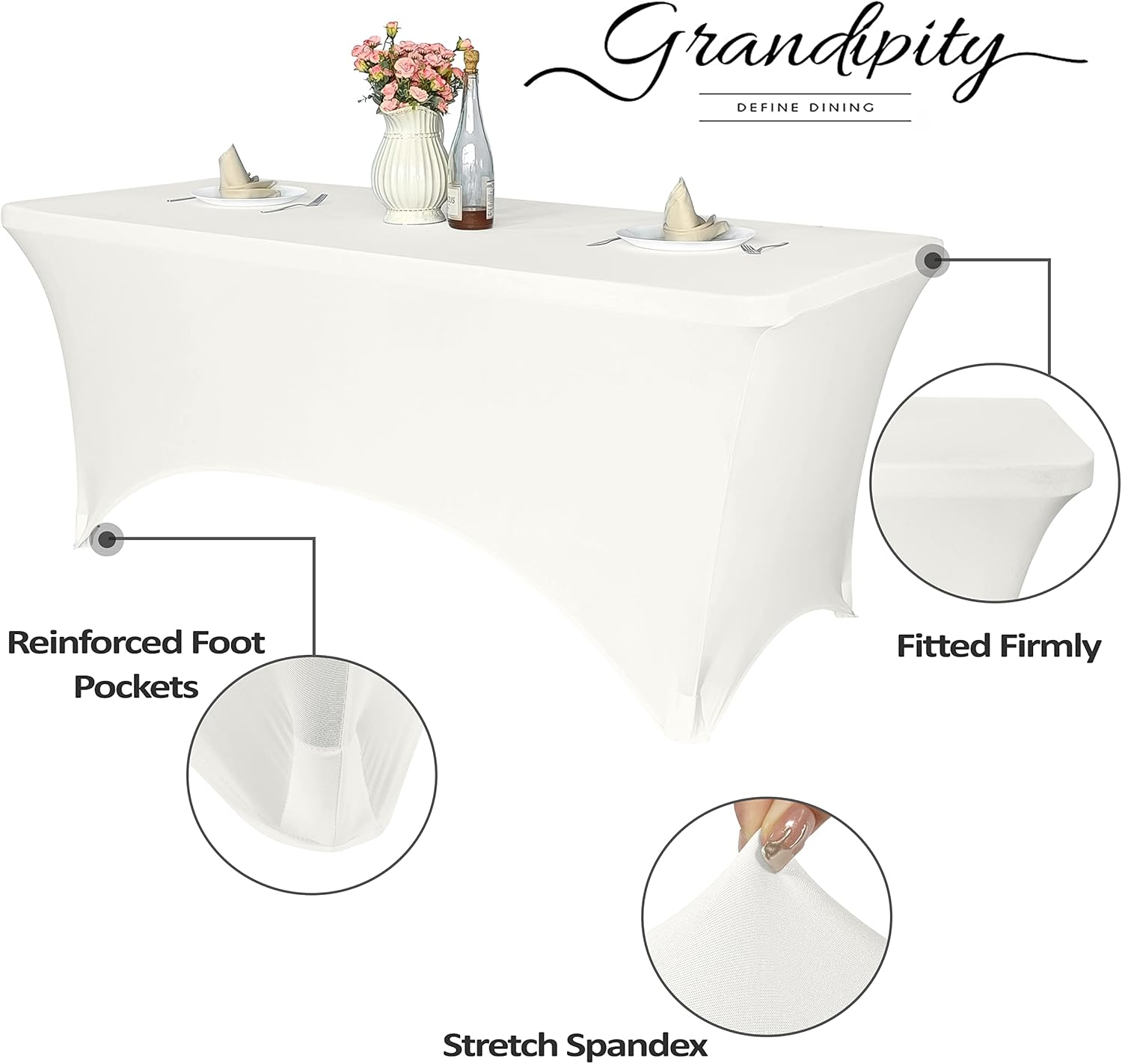 Grandipity Mantel protector de mesa de elastano elástico de 4 pies para ...