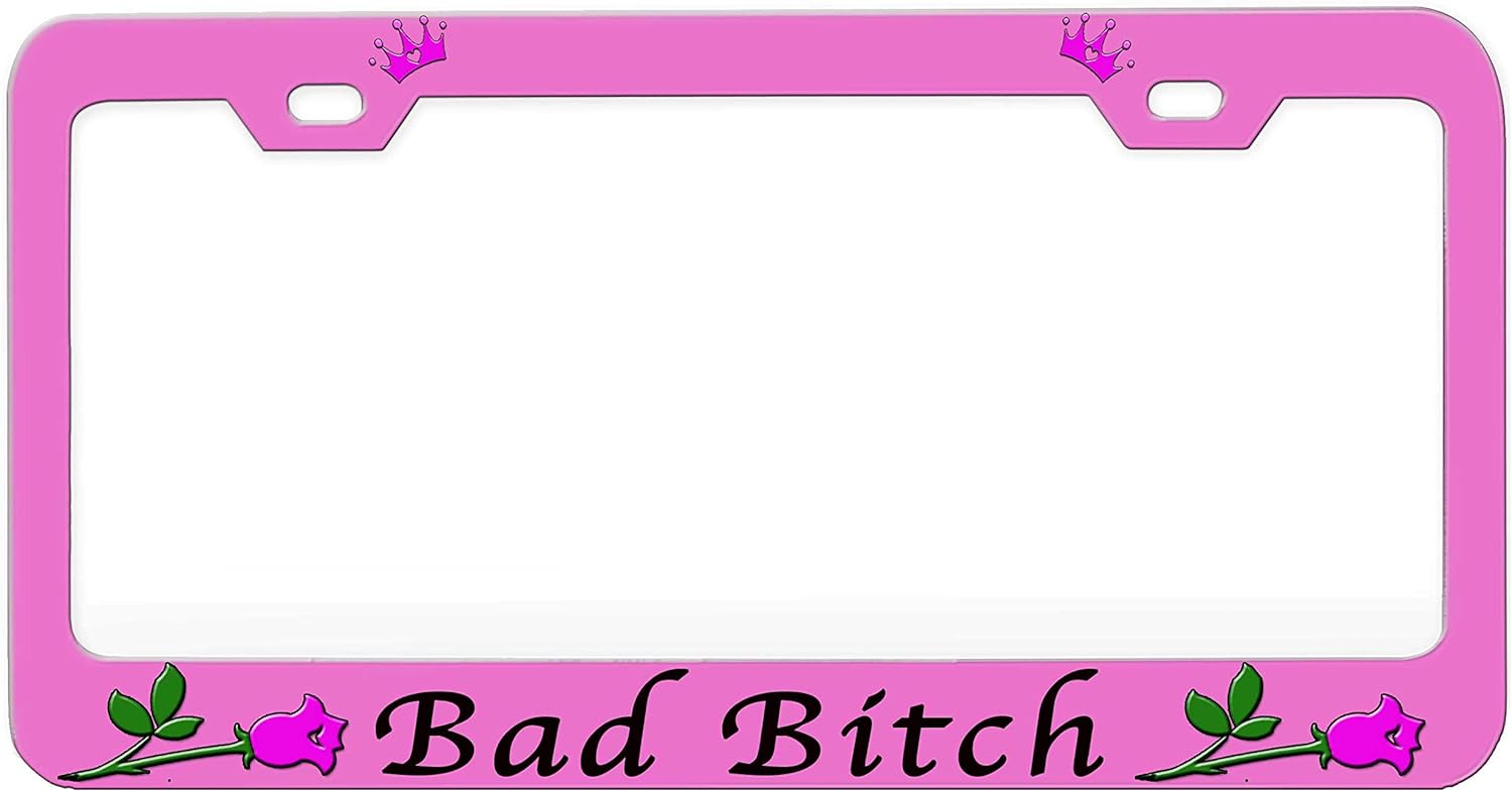 Amazon.com: Custom Brother - Bad Bitch Steel License Plate Frame Car ...
