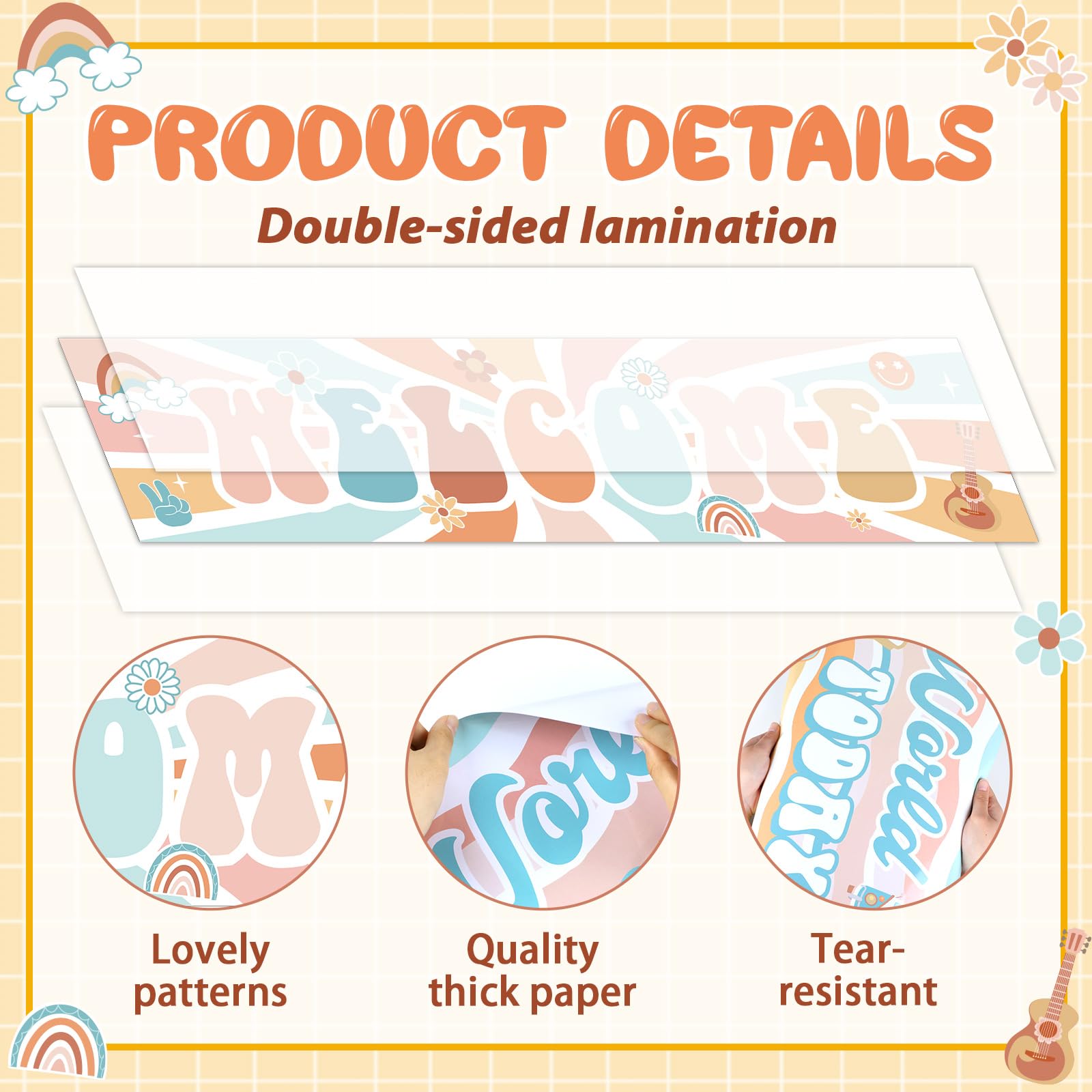 Snapklik.com : ZOiiWA 2 Pack Groovy Retro Classroom Decorations Boho ...