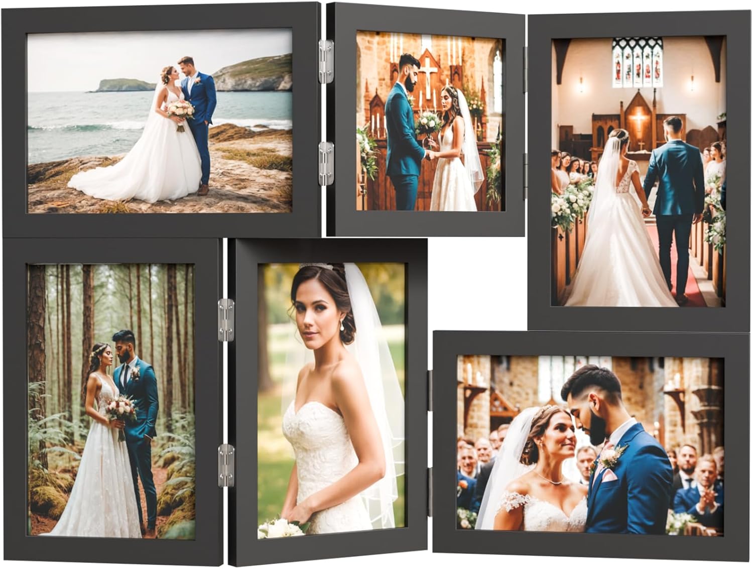 Amazon.com - 6 Picture Frame, 4x6 Six Folding Hinged Photo Frames ...