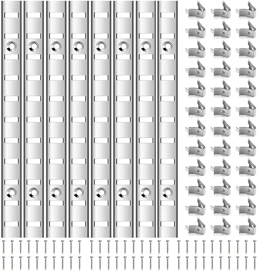 Amazon.com: Adjustable Shelf Bracket 40 Inch 8 Pack Silver Shelf ...