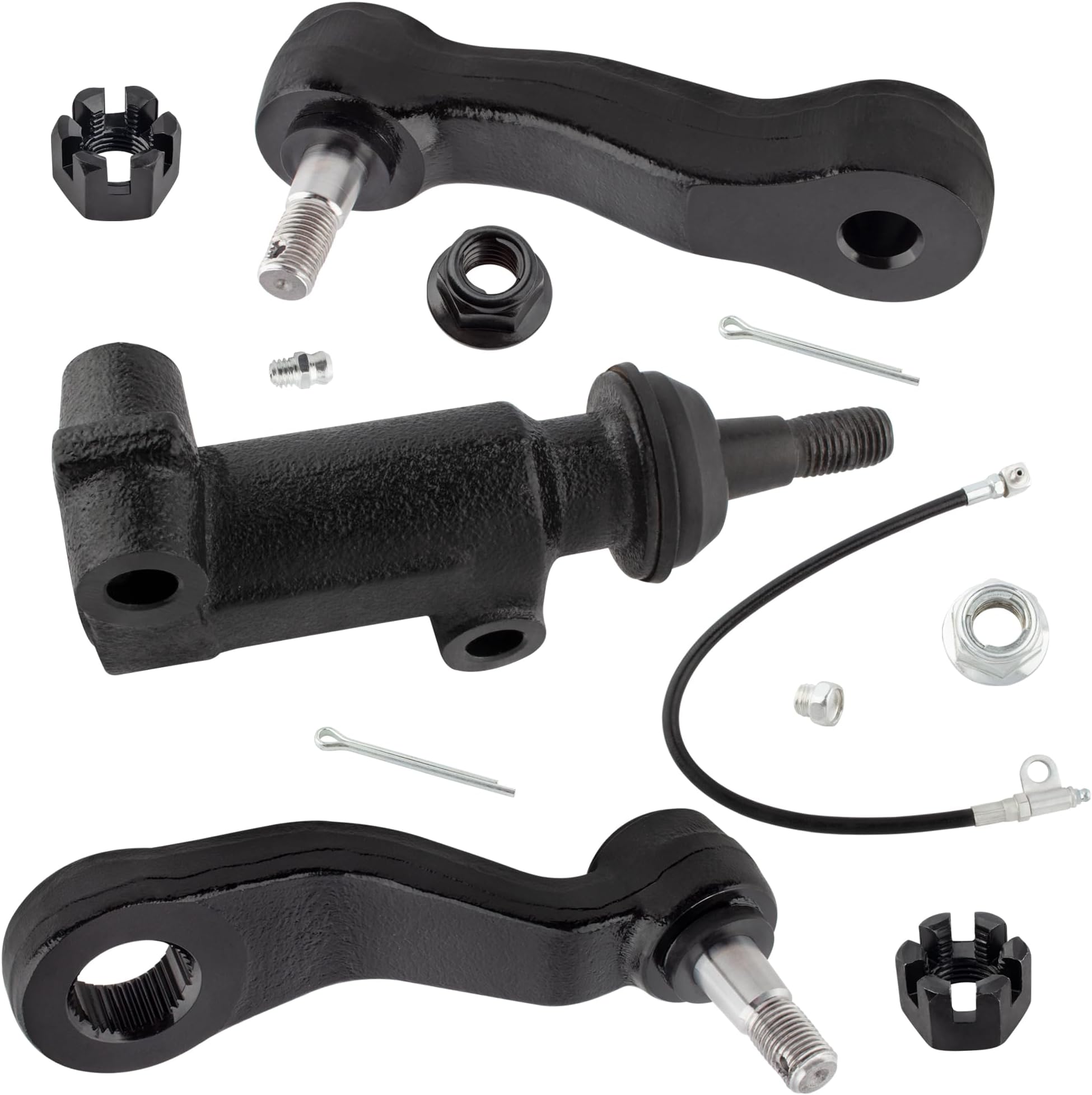 Amazon.com: WEDOAUTO 3Pc Front Steering Kit 3 Grooves Pitman Arm ...