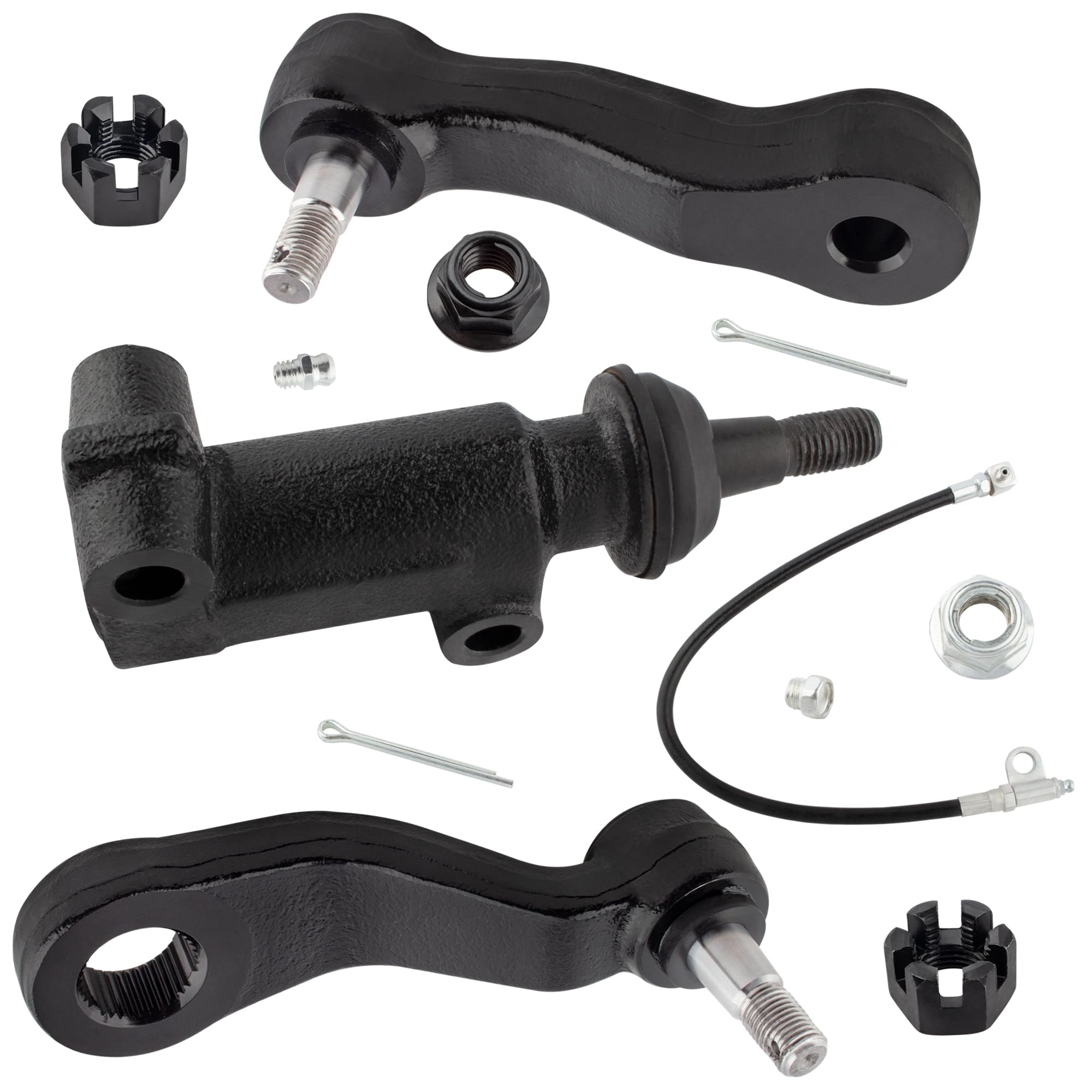 Amazon.com: WEDOAUTO 3Pc Front Steering Kit 3 Grooves Pitman Arm ...