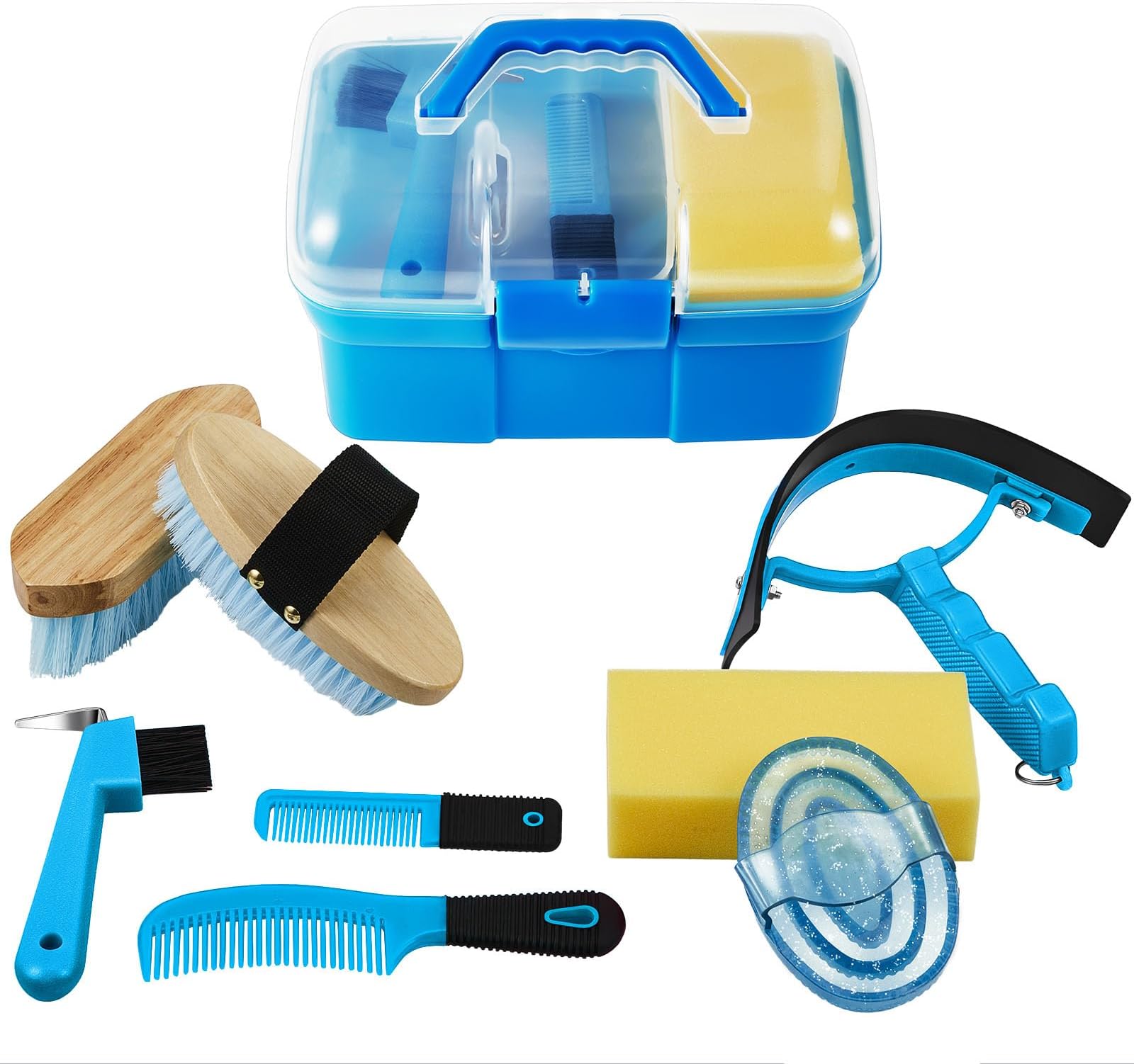 Amazon.com: 9 Pieces Horse Grooming Kit Tack Room Supplies Set with ...