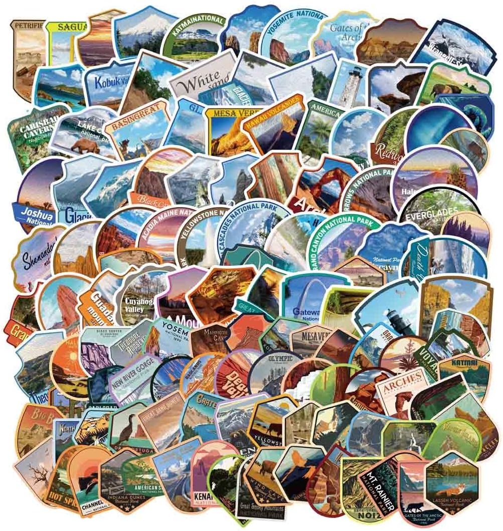 Amazon.com: National Park Stickers Set 125pcs, Waterproof Vinyl Outdoor ...