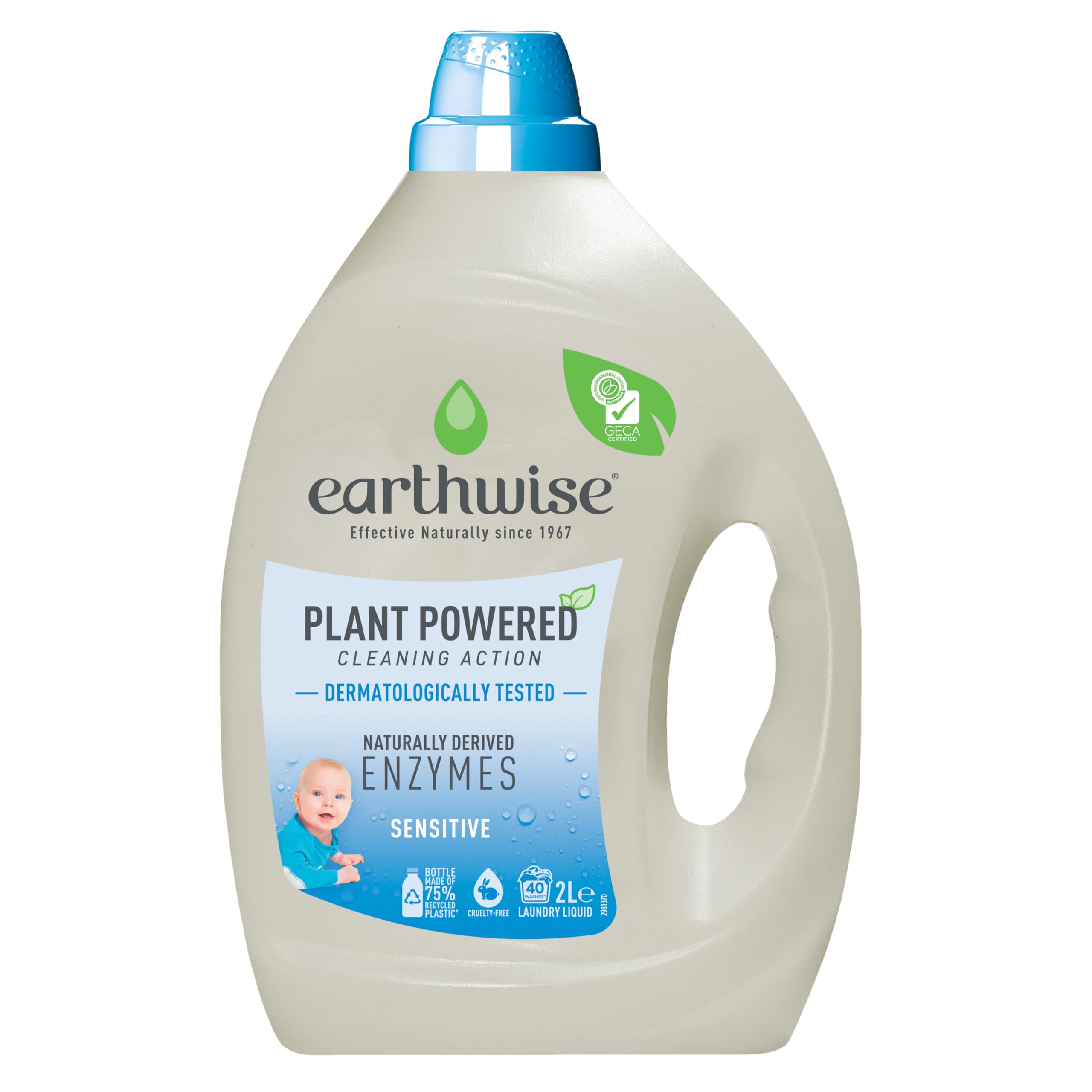 Earthwise Sensitive Laundry Washing Detergent Liquid 2L, 40 Washloads ...