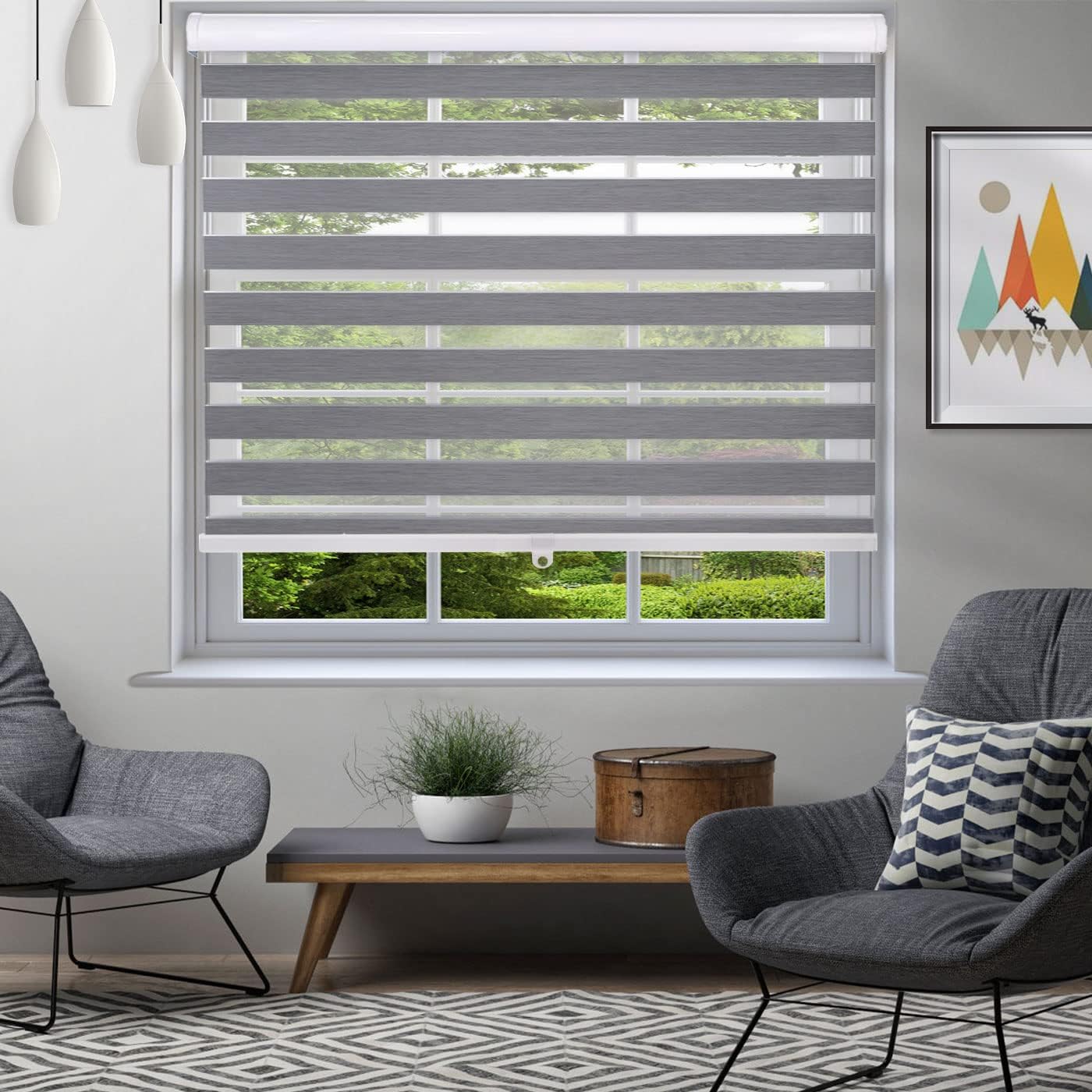 Amazon.com: Customized Cordless Zebra Blinds Horizontal Window Blinds ...