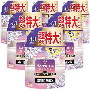 Amazon | [ケース販売/大容量] レノア ハピネス 夢ふわタッチ 柔軟剤 リラックスナイト ホワイトムスク 詰め替え 1,620mL×6袋 | ノーブランド品 | 液体柔軟剤