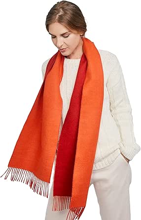 Sol Alpaca unisex double face scarf with fringe Baby Alpaca scarf (RED ...