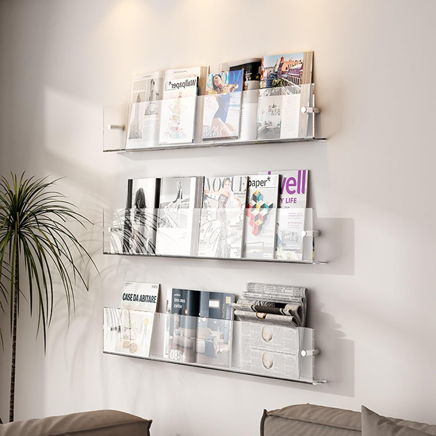 Amazon.com: 3 Pack Clear Acrylic Brochure Holder, Wall Mount Hanging ...