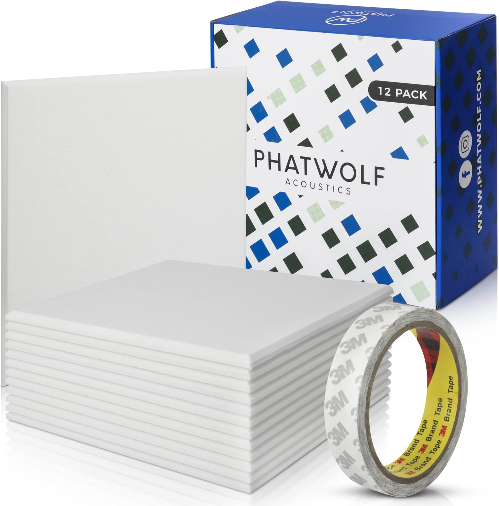 BXI Sound Absorber - 400 X 300 X 9 mm 6 Pack High Density Acoustic ...