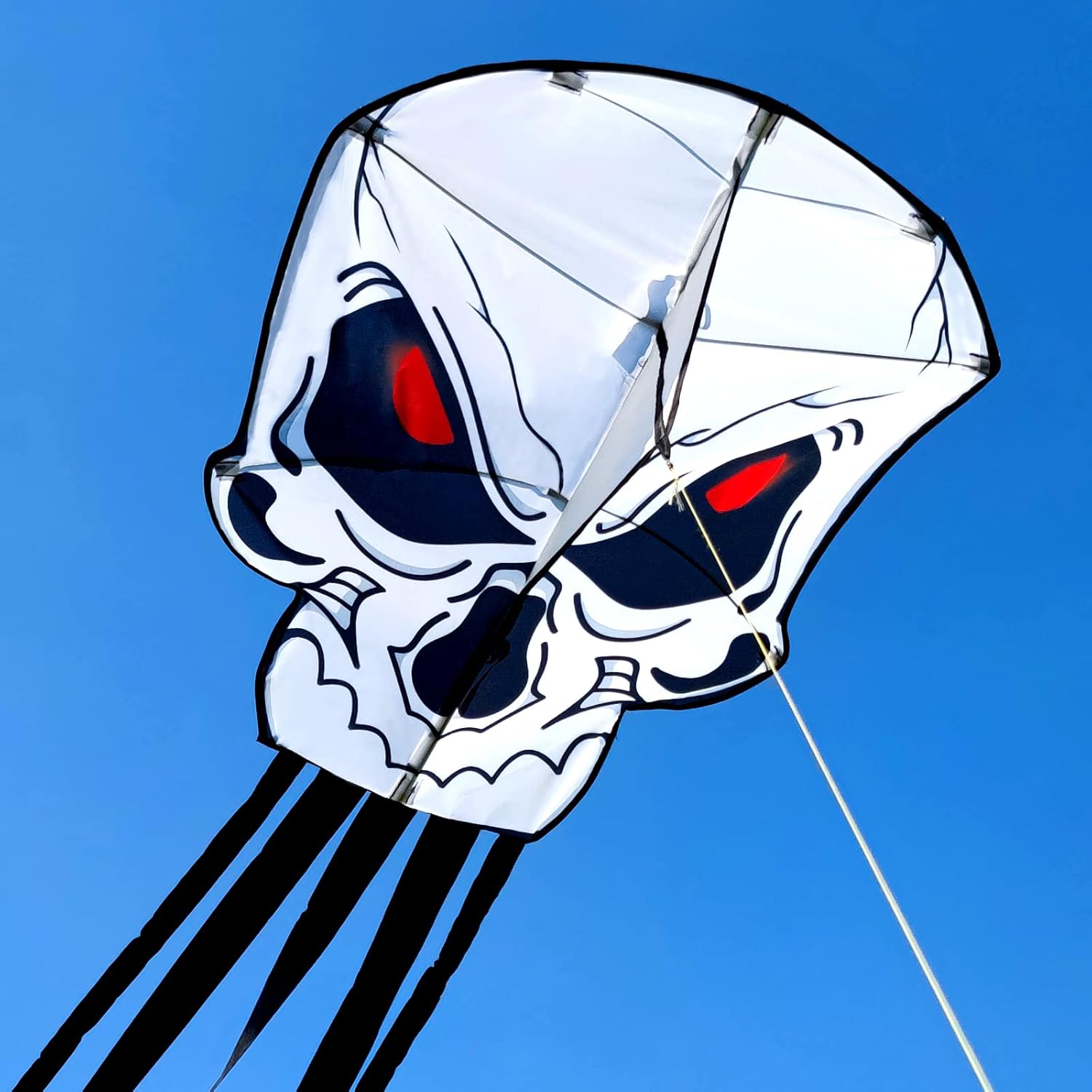 Flying Hoofer Skeleton Kite for Kids Adults, Easy to Fly Cool Skull ...